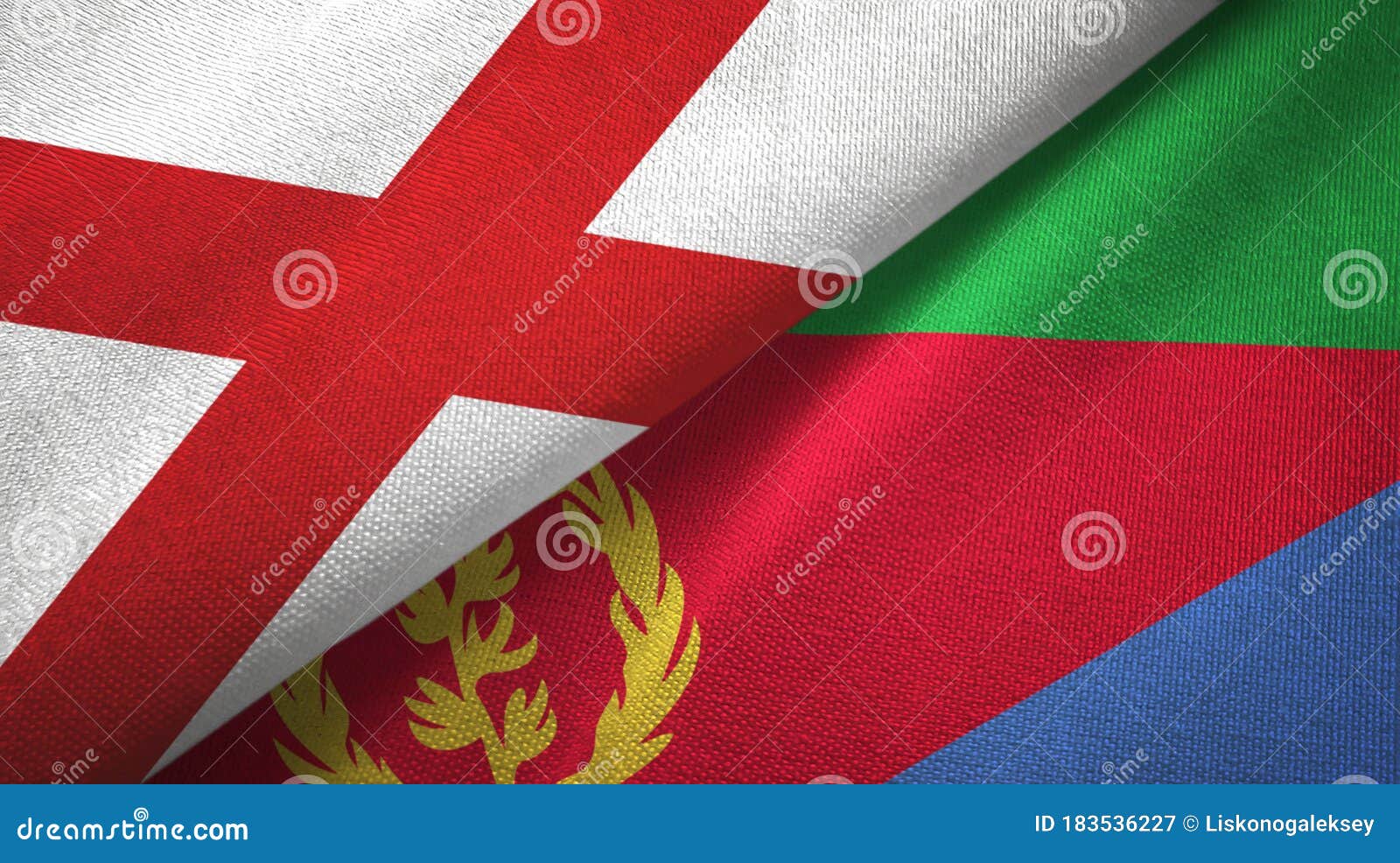 Northern Ireland Saint Patrick S Saltire and Eritrea Two Flags Stock ...