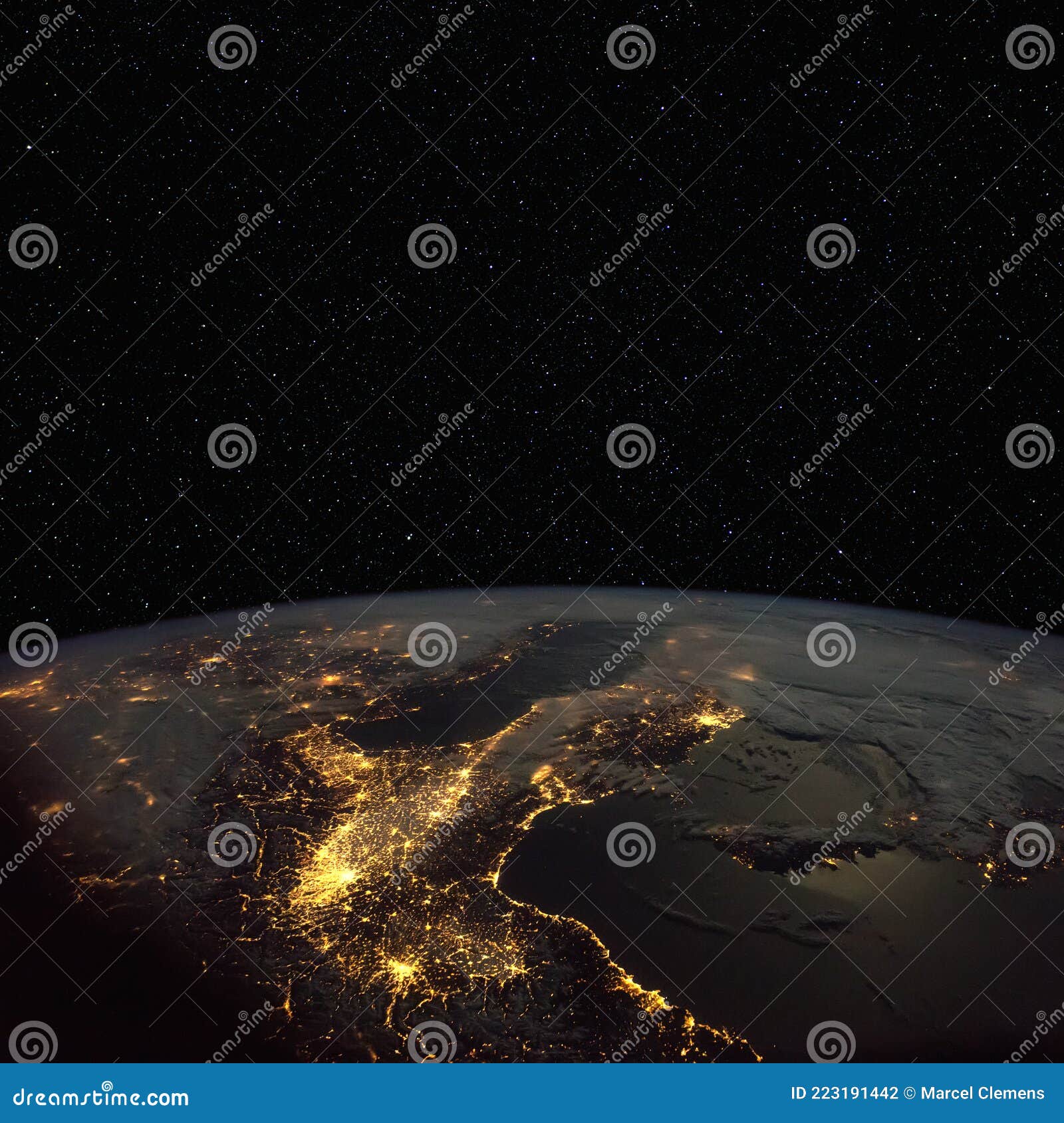 Northern Italy from Space at Night Stock Photo - Image of cloud, nasa ...