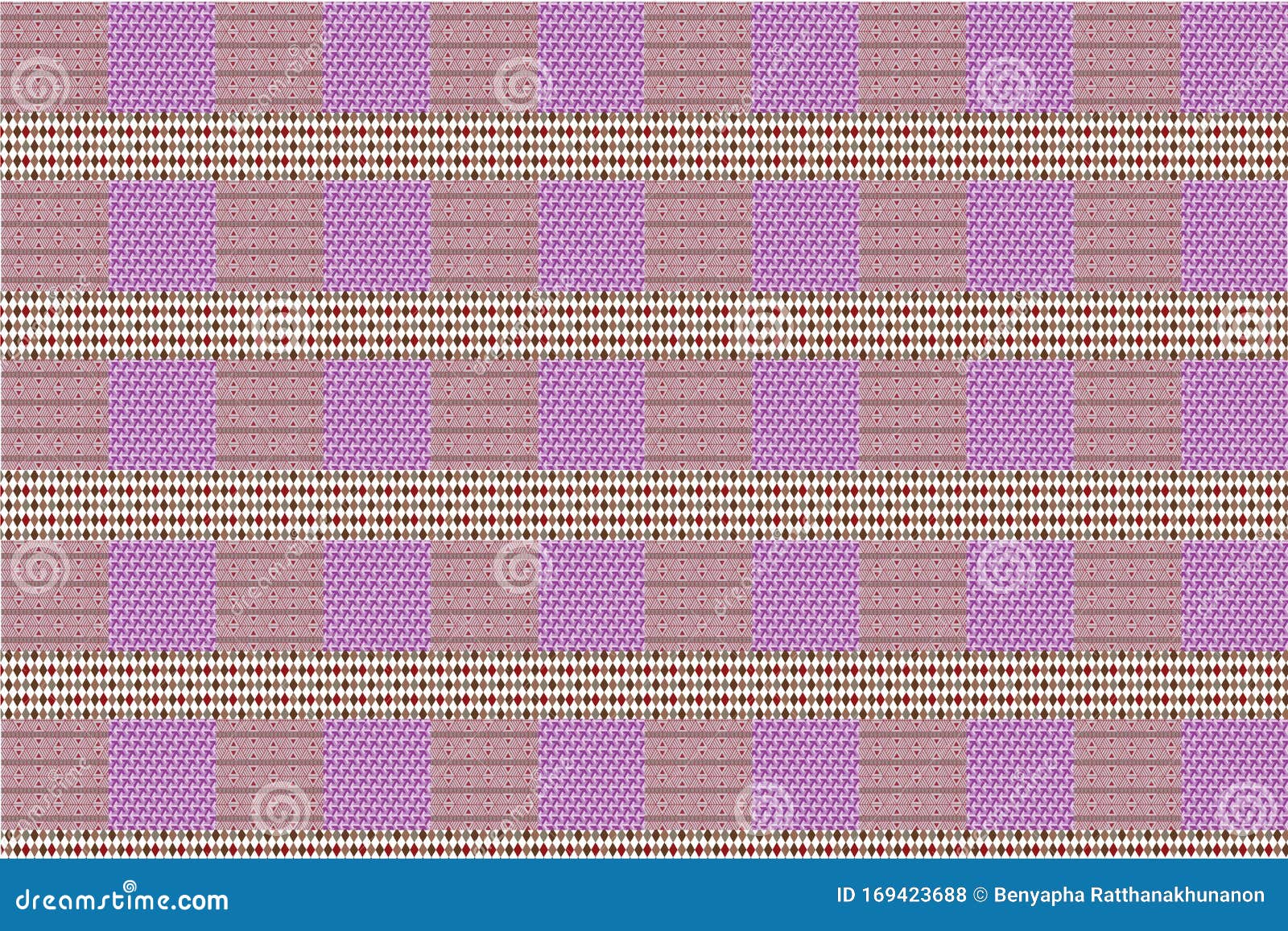 Northern Light Patterned Fabric Background and Deep Purple Yarn Mesh ...