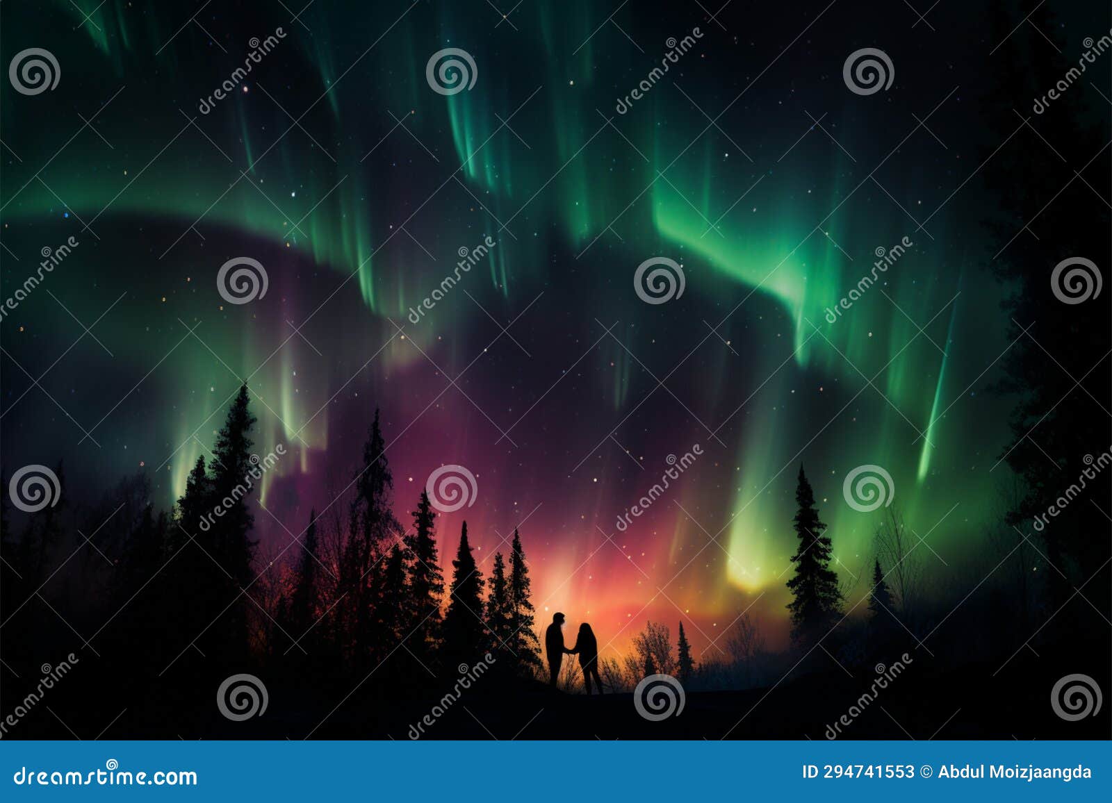 Northern Lights Backdrop, a Couples Captivating Celestial Rendezvous ...