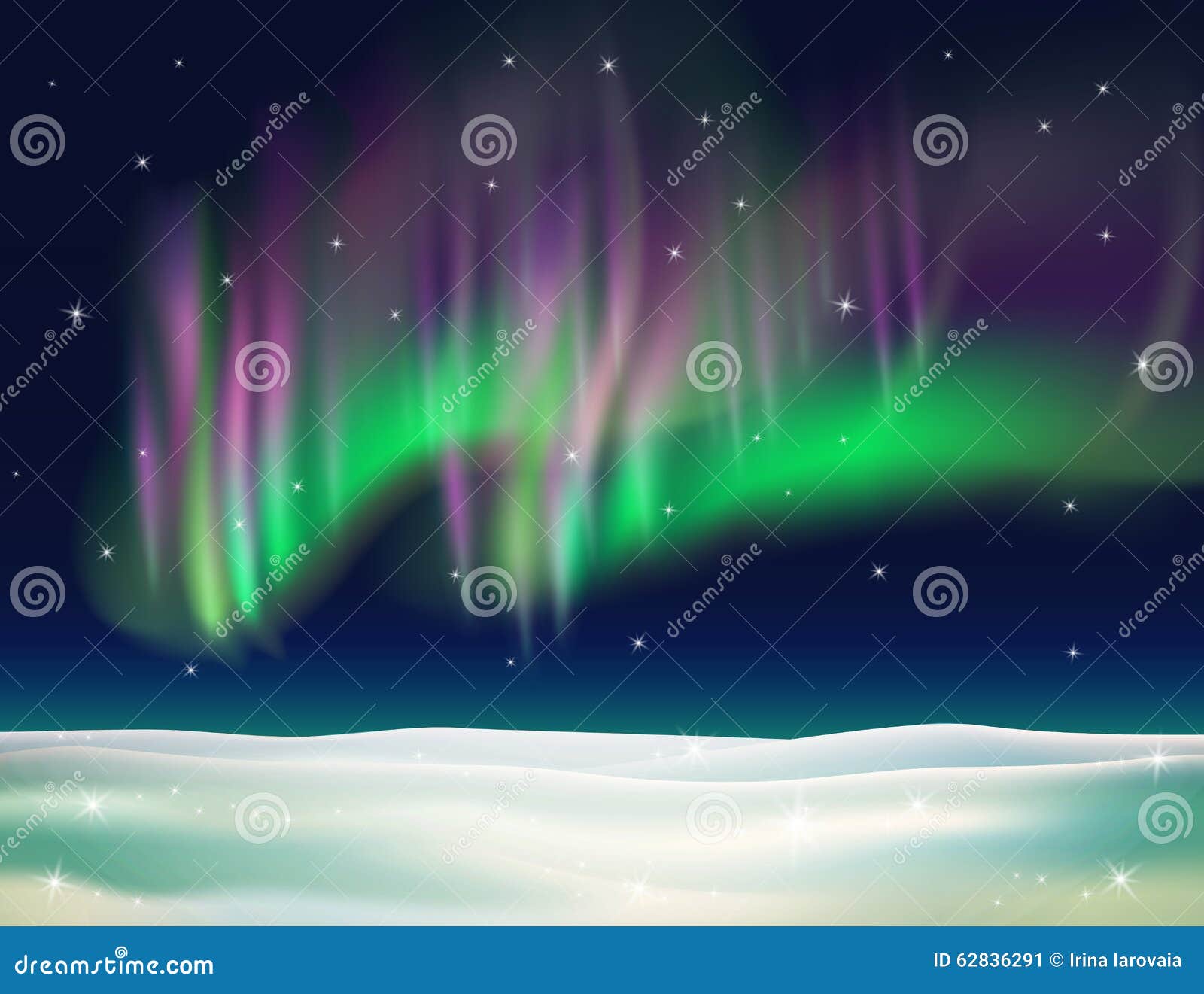 Northern Lights Background Vector Illustration. Stock Vector ...