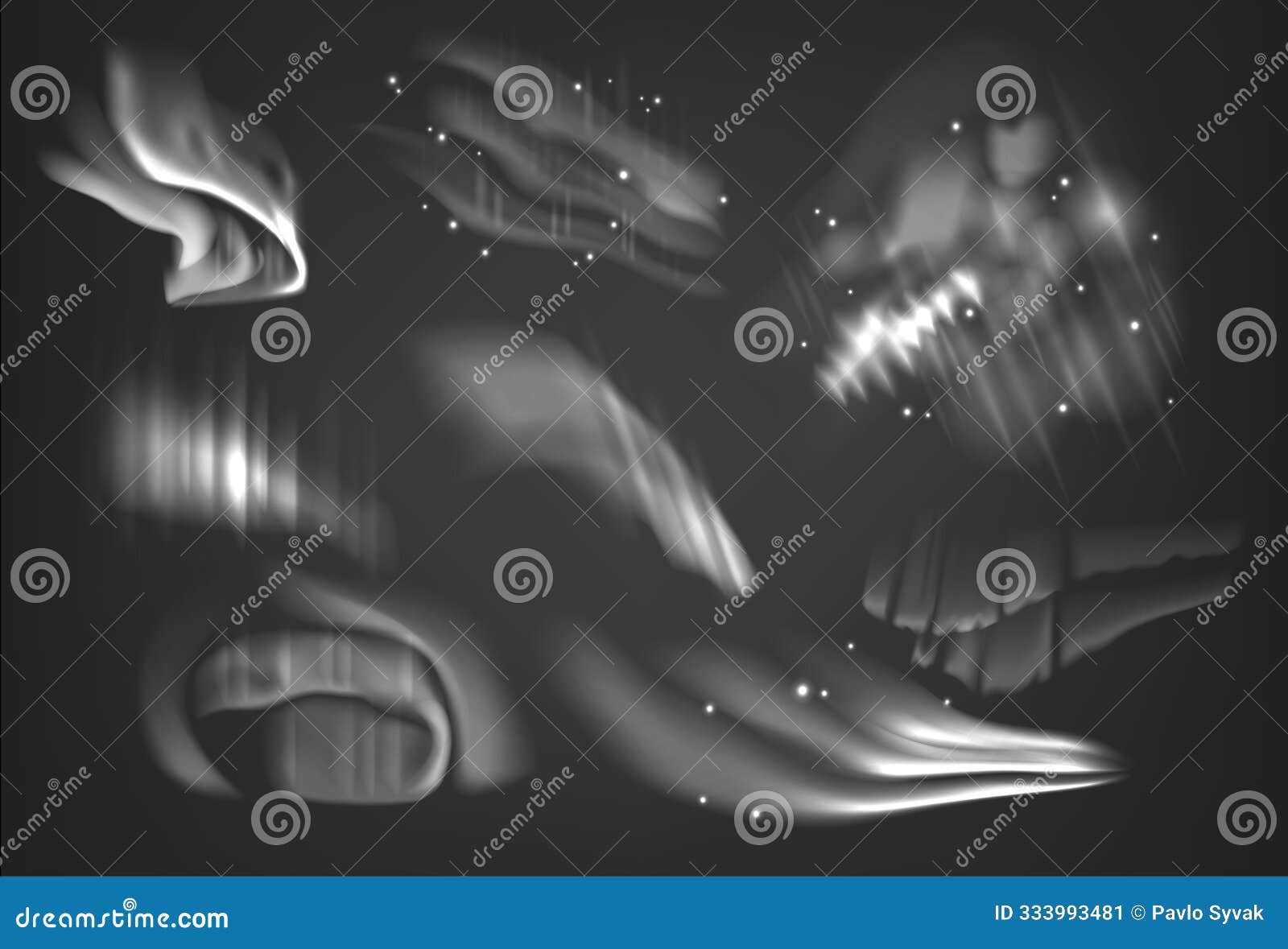 Northern Lights in Black and White, Features Soft Light Flares and ...
