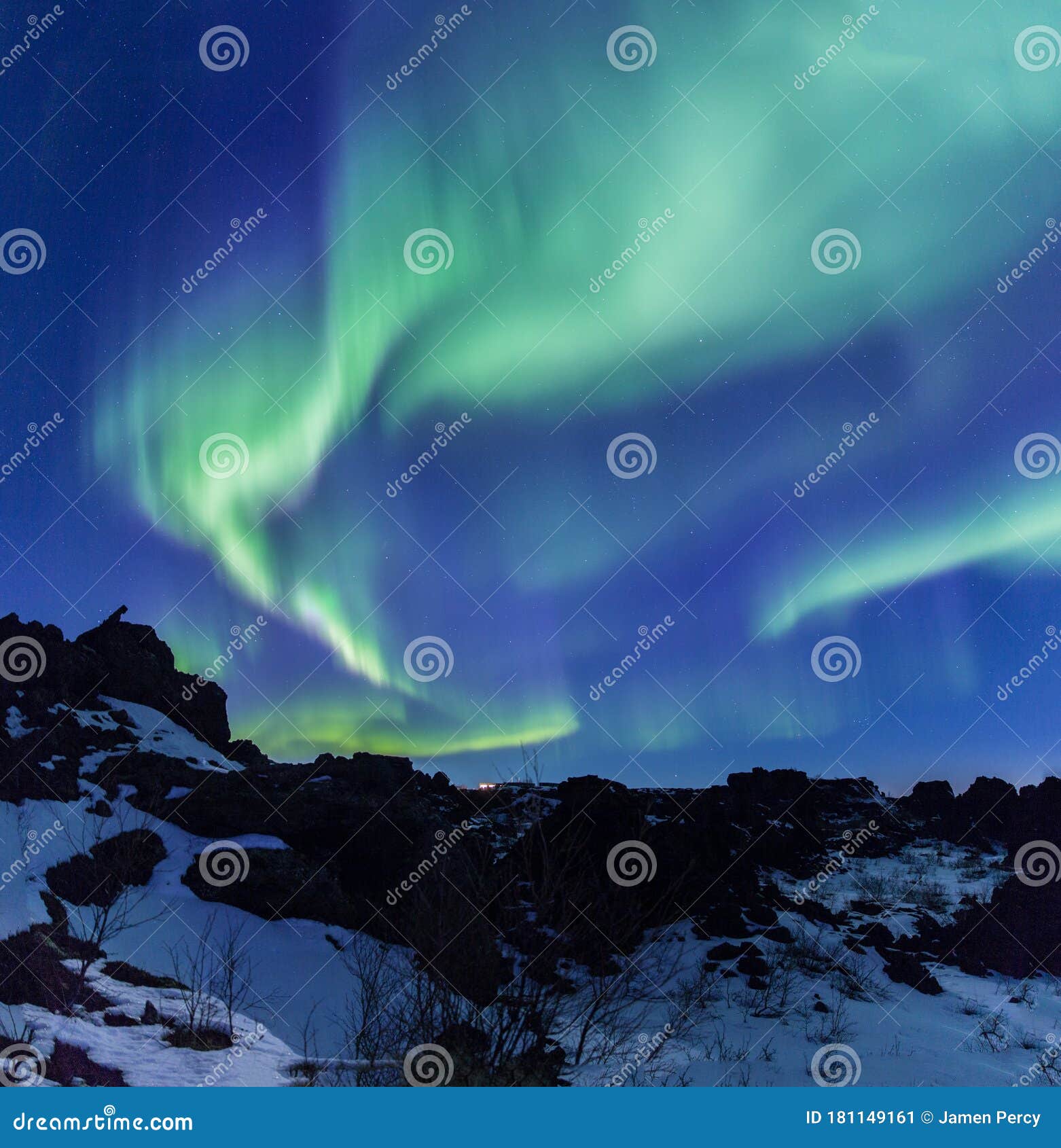 Northern Lights Panoramic Arctic Scene Stock Image - Image of lake ...
