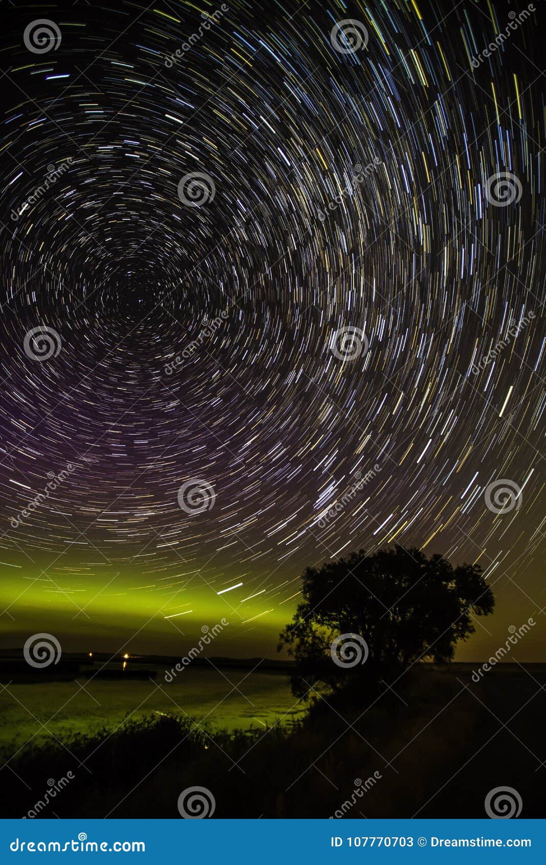 Northern Lights with Star Streaks Stock Image - Image of night ...