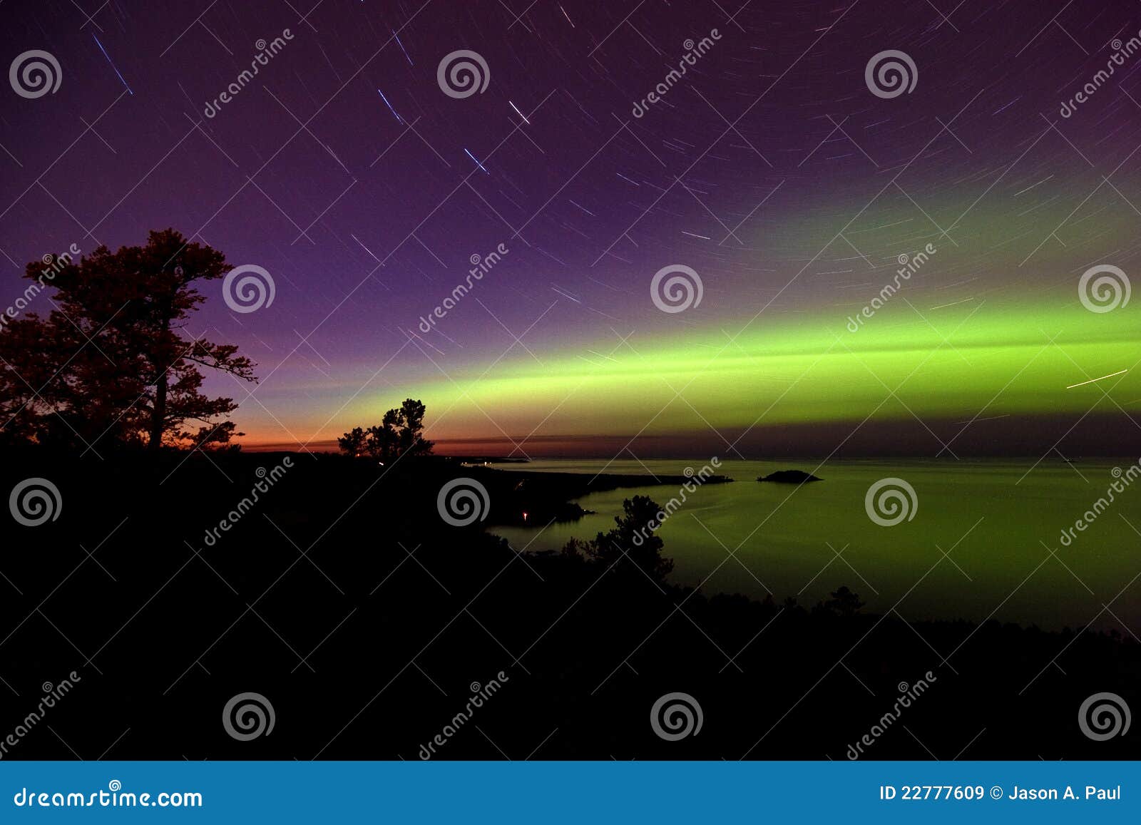 Northern Lights and Startrails at Sunset Stock Image - Image of aurora ...