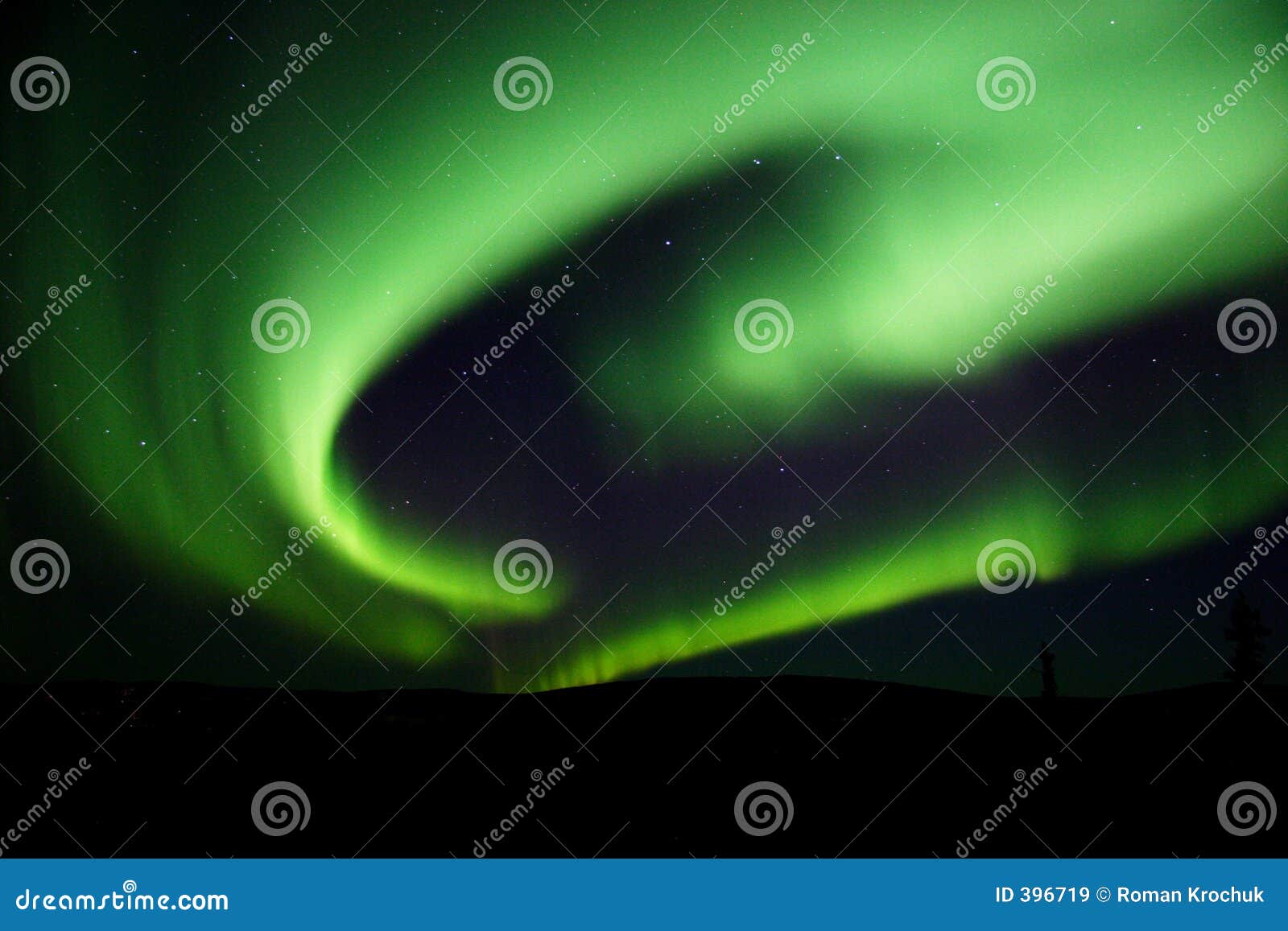 Northern Lights Swirling in the Sky Stock Image - Image of swirl, night ...