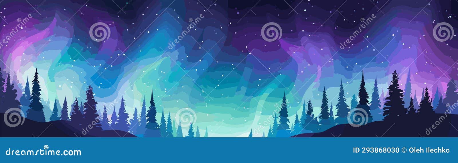 Northern Lights Vector Simple 3d Smooth Cut and Isolated Illustration ...