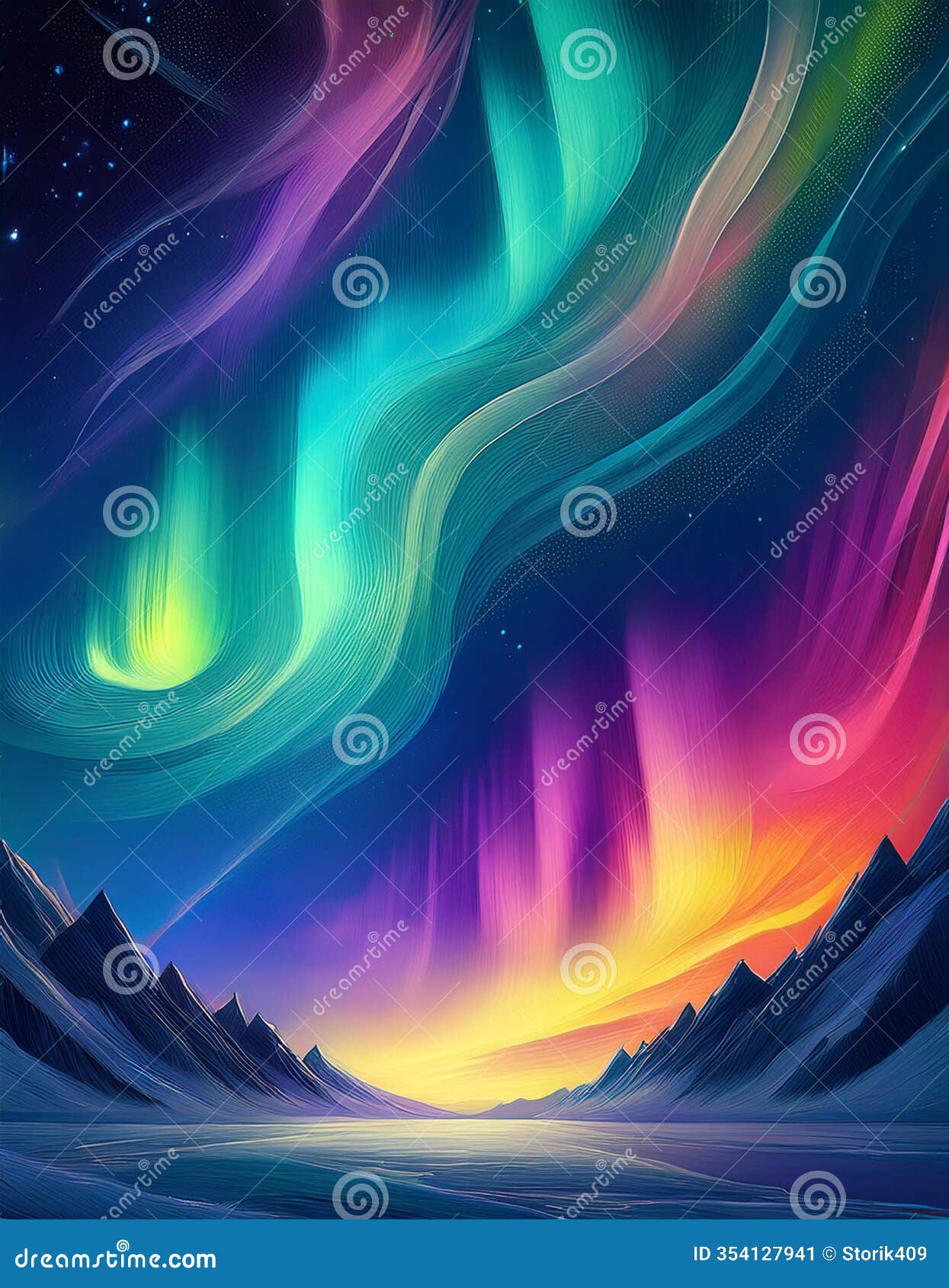 Northern Lights Wallpaper. Abstract Bright Background with Northern ...