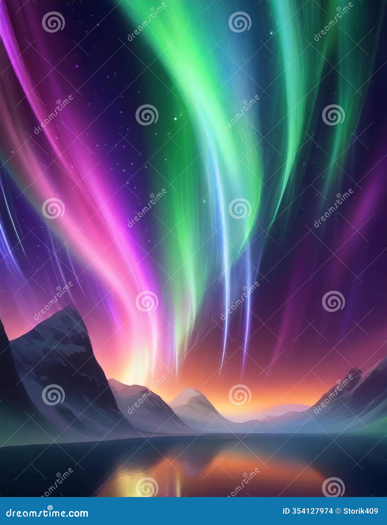 Northern Lights Wallpaper. Abstract Bright Background with Northern ...