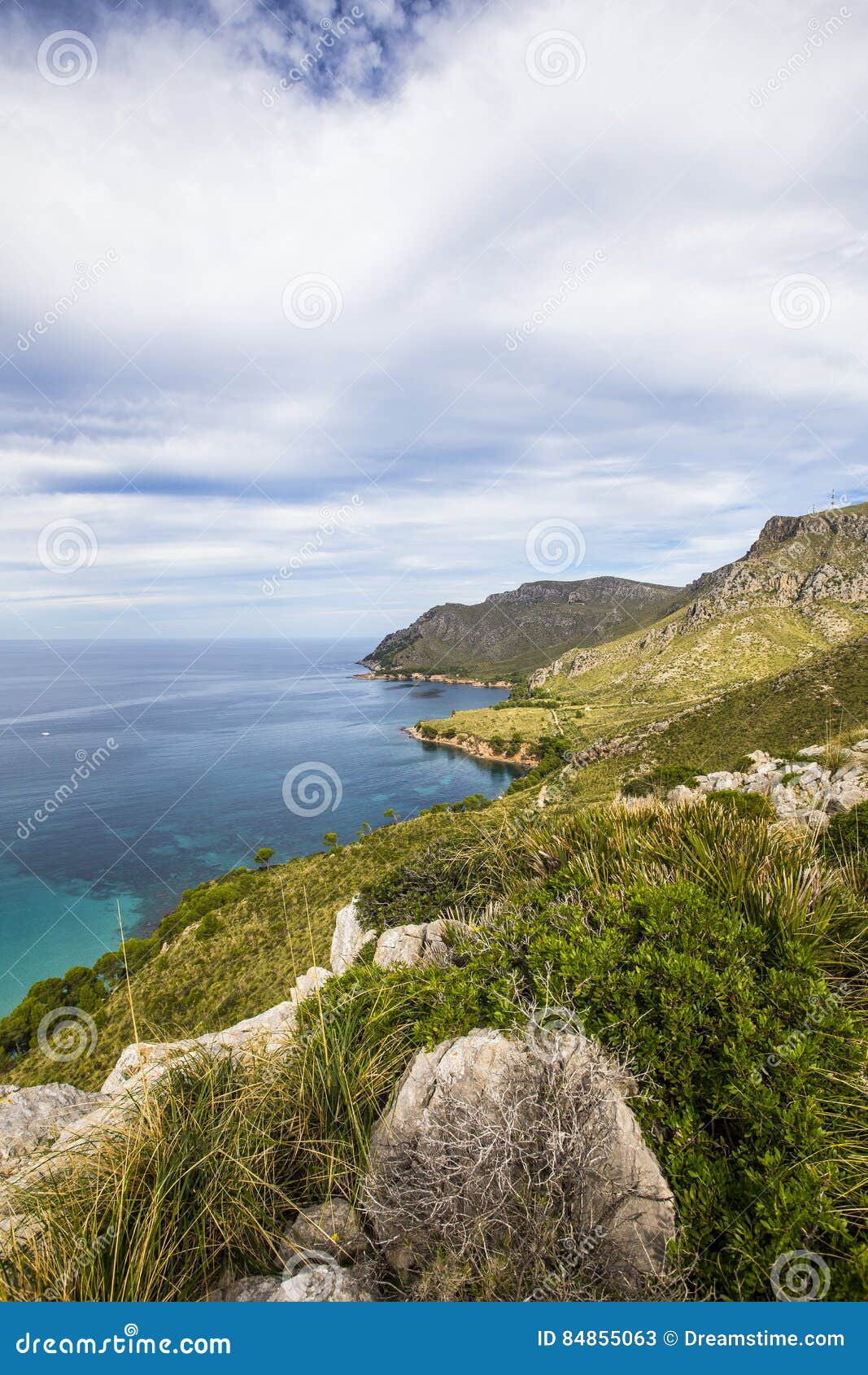 Northern Mallorca, Coastline Stock Image - Image of coastline, clouds ...