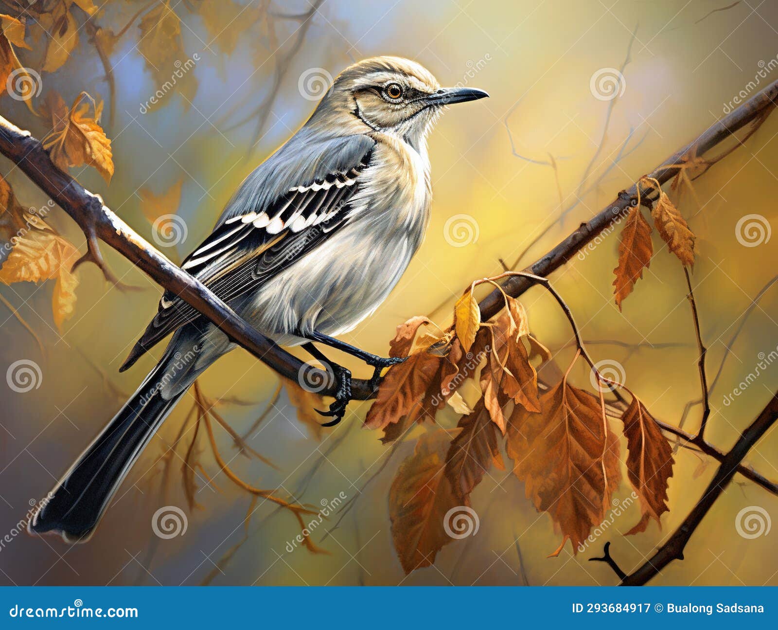 Ai Generated Illustration Wildlife Concept of Northern Mockingbird ...