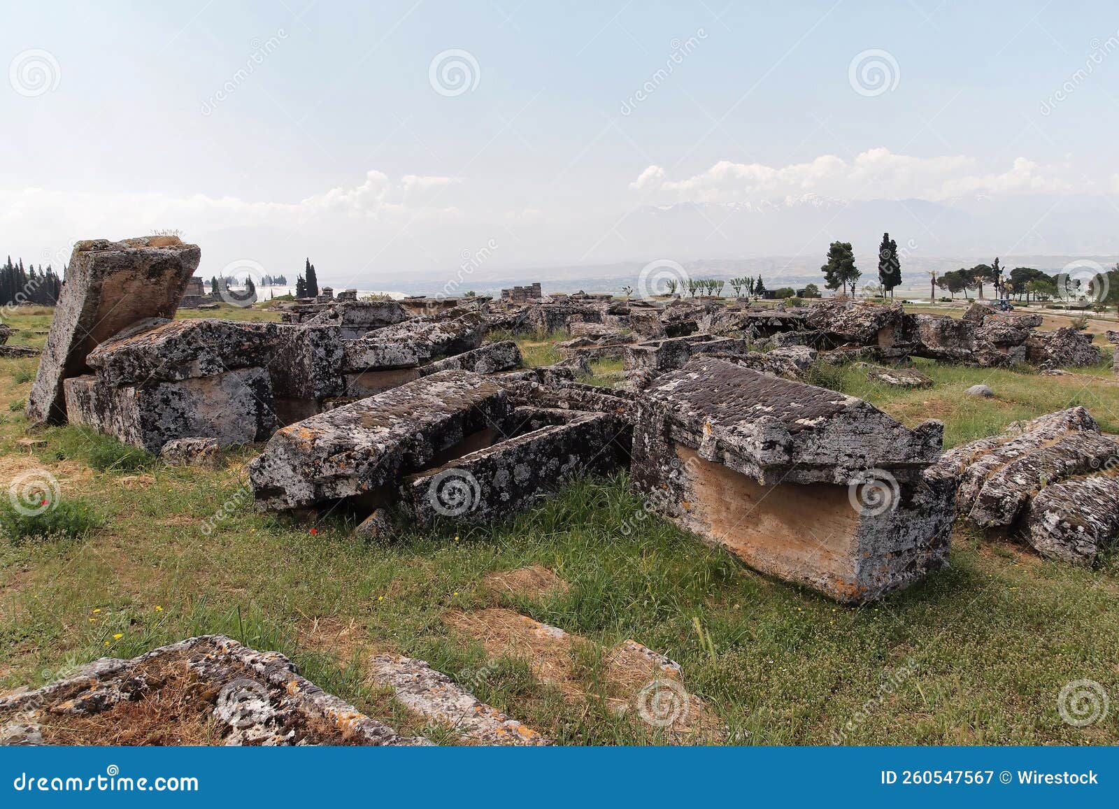 Northern Necropolis of Hierapolis, Pamukkale, Turkey Stock Image ...