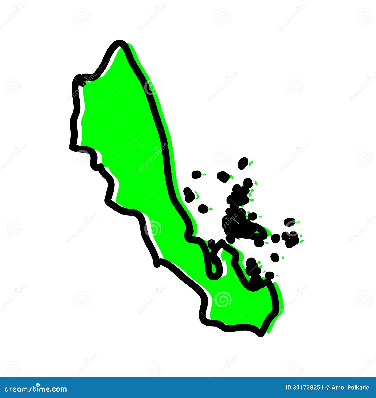 Northern Red Sea Region of Eritrea Vector Map Design Stock Vector ...