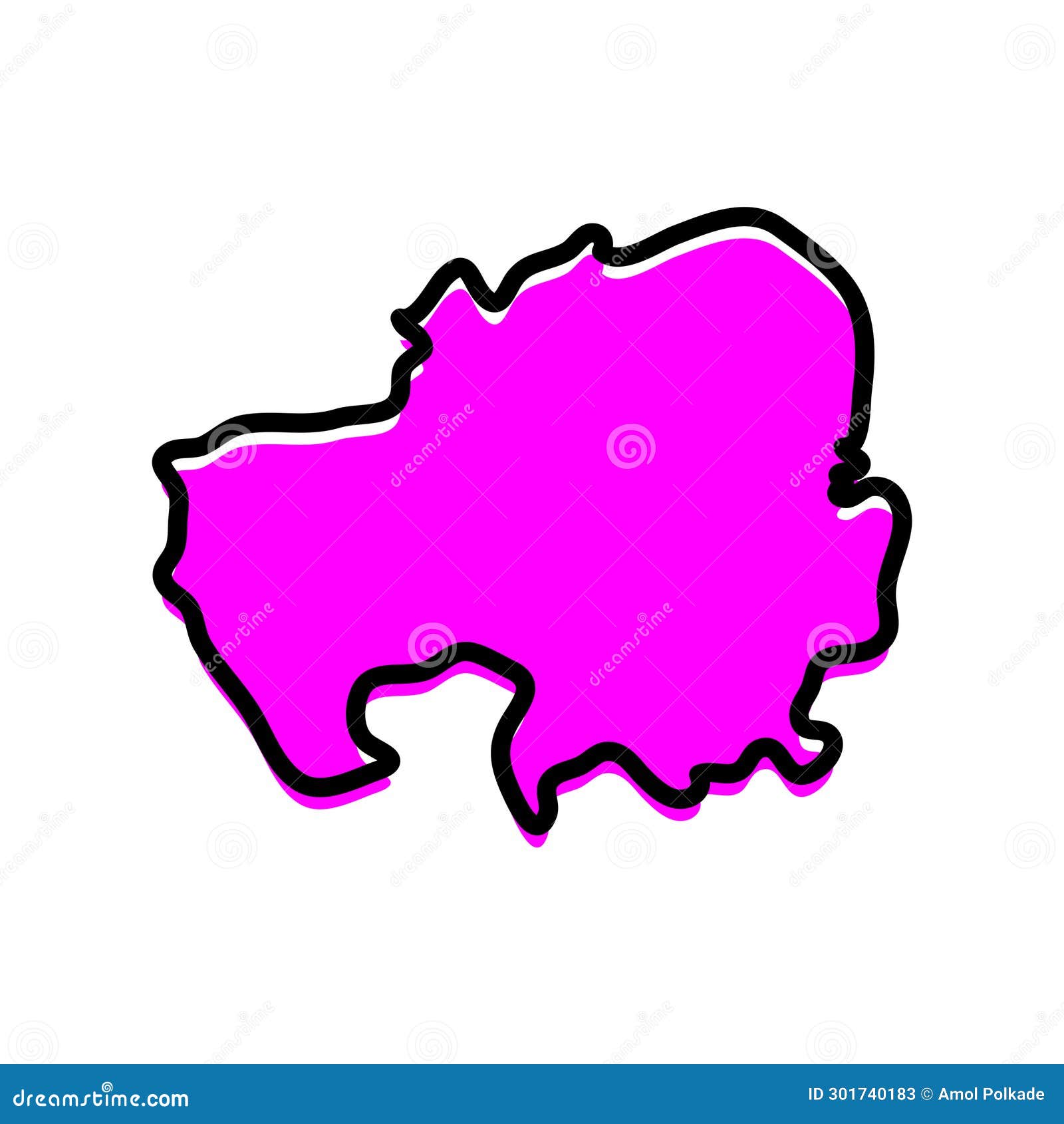 Northern Region of Ghana Vector Map Graphic Stock Vector - Illustration ...