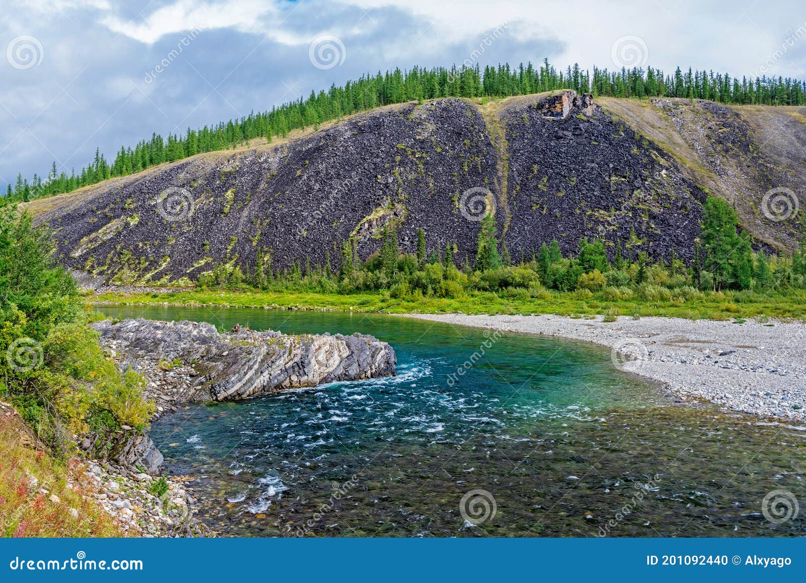 Northern River Flowing among the Rocks in a Forest Area Stock Photo ...