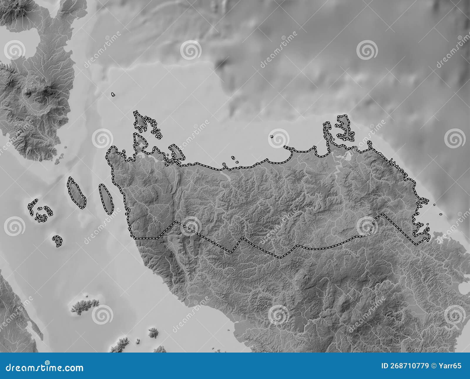 Northern Samar, Philippines. Grayscale. No Legend Stock Illustration ...