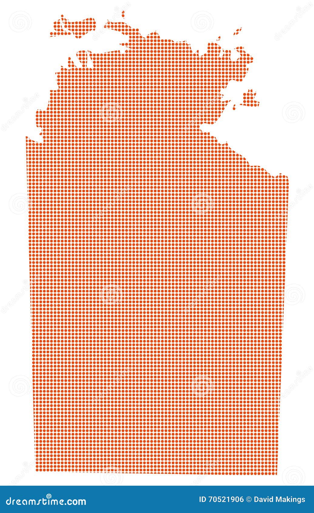 Northern Territory Australia Dot Map in Orange Stock Illustration ...