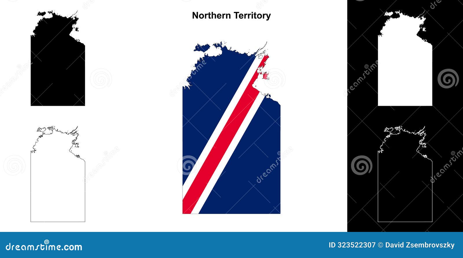 Northern Territory Outline Map Stock Vector - Illustration of clipart ...