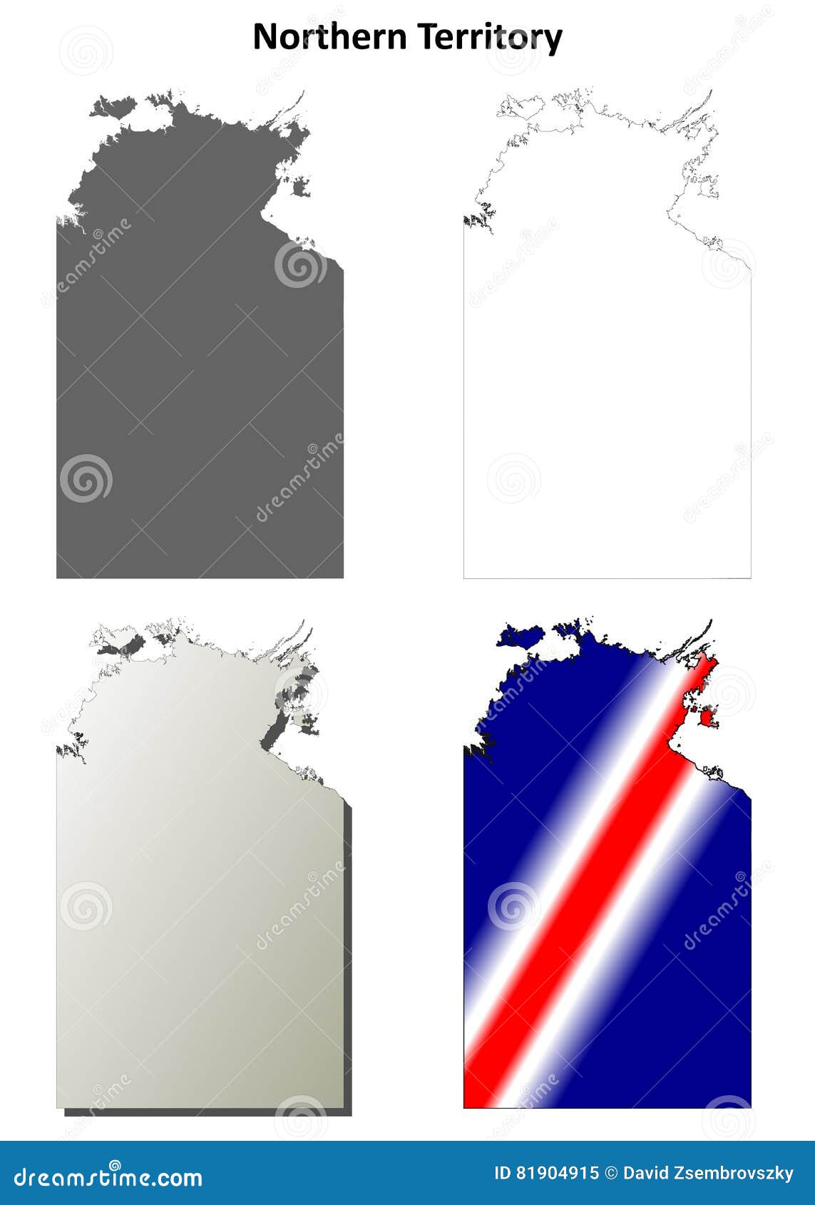 Northern Territory Outline Map Set Stock Vector - Illustration of ...