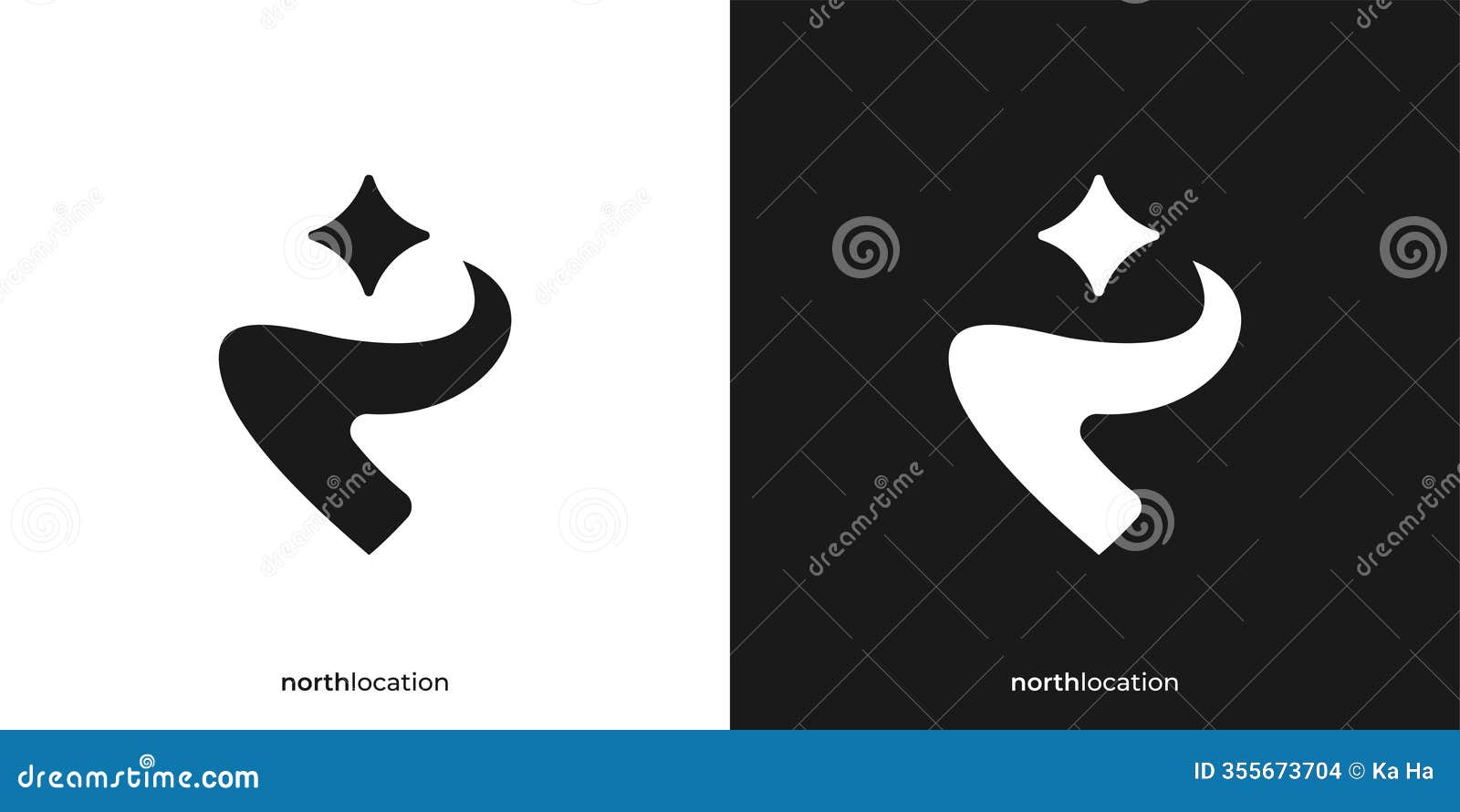 Abstract North Location Logo. the North Star and the Abstract Initial ...