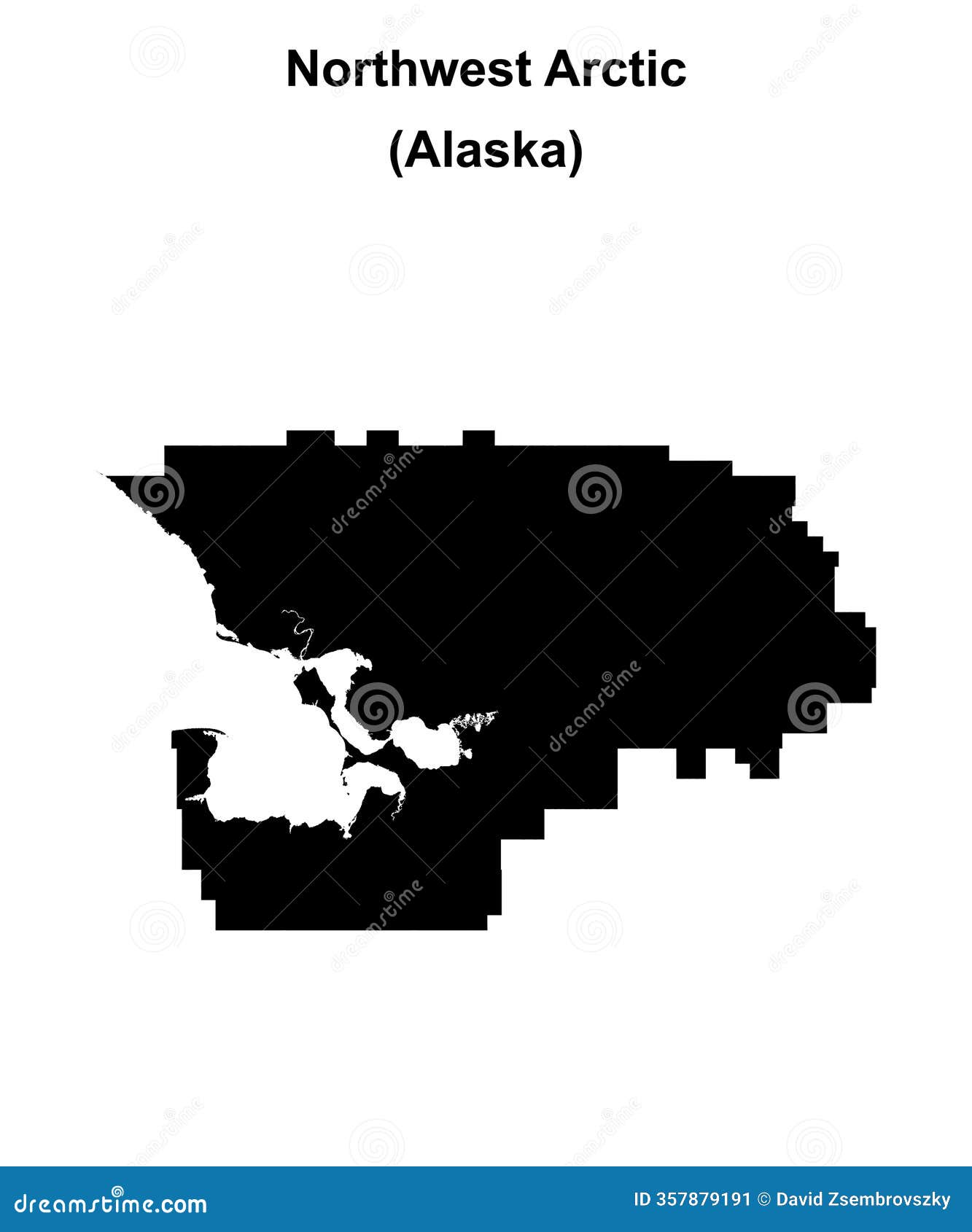 Map Of Northwest Arctic Borough In Alaska State On White Background ...