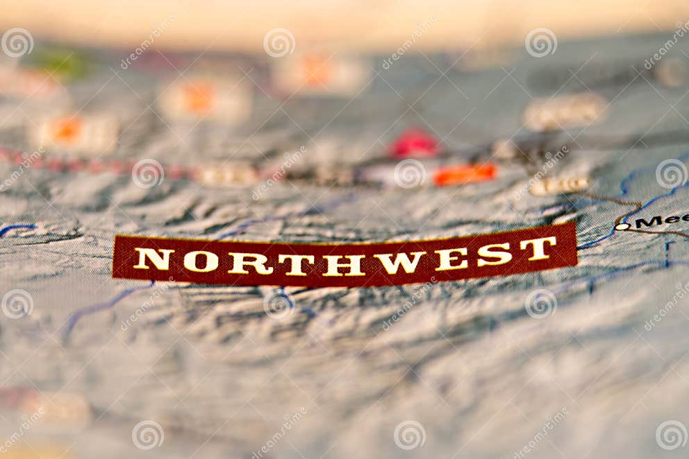 Northwest area map word stock image. Image of name, blured - 83085153