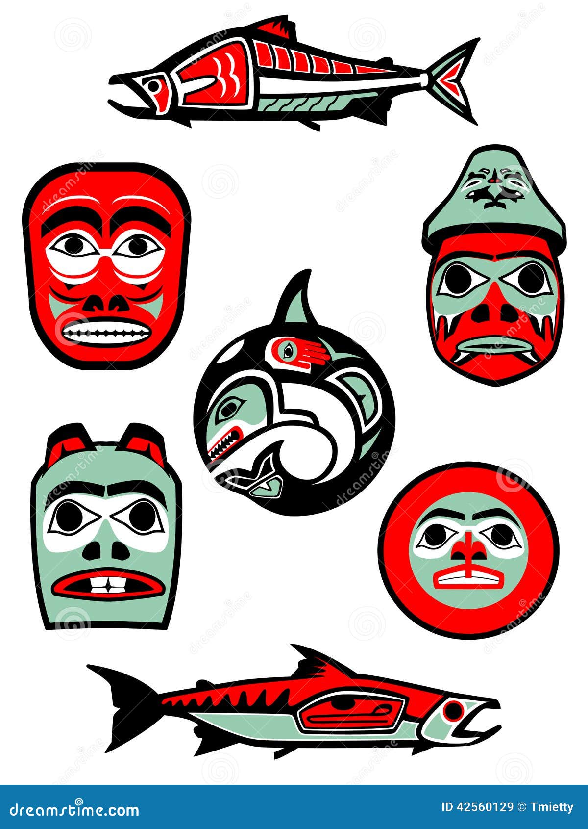 Northwest Coast Native Designs Stock Vector - Illustration of artifact ...