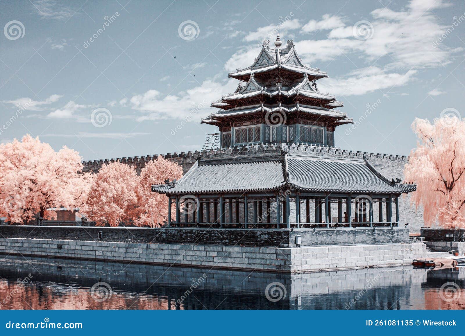 Northwest Corner Tower of the Forbidden City and Tongzi River Stock ...