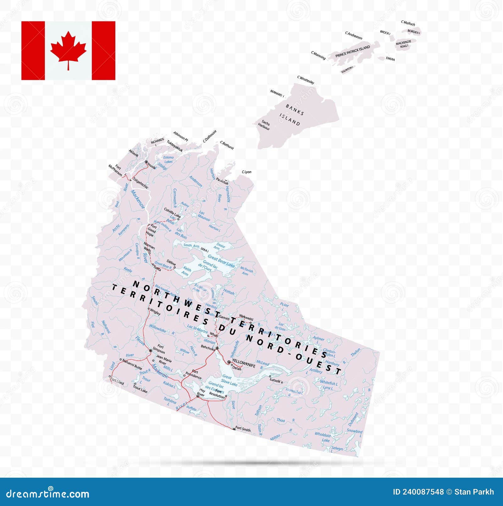 Northwest Territories Map stock vector. Illustration of canada - 240087548