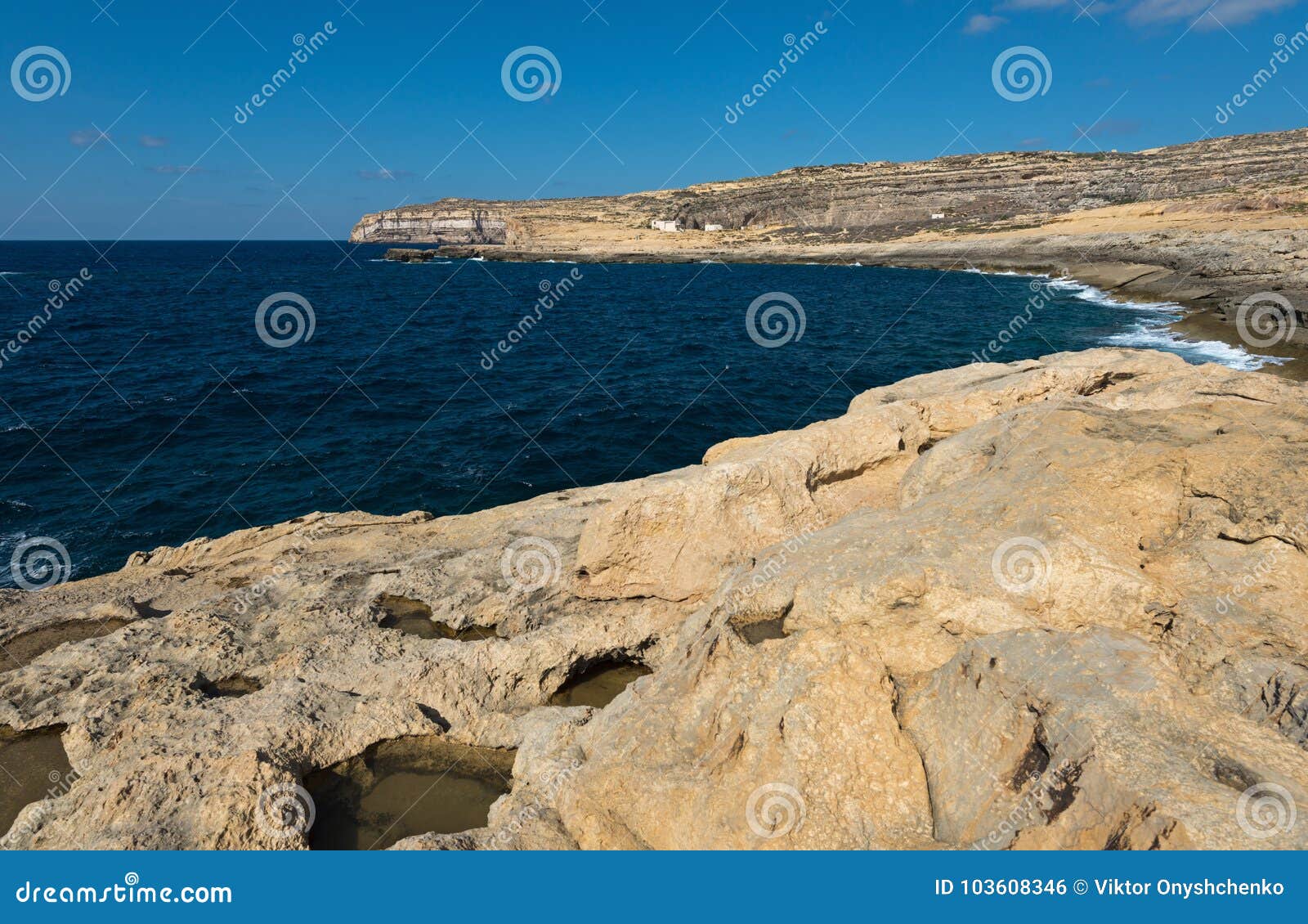 Coast of the Island of Gozo Malta Stock Photo - Image of stony, gozo ...