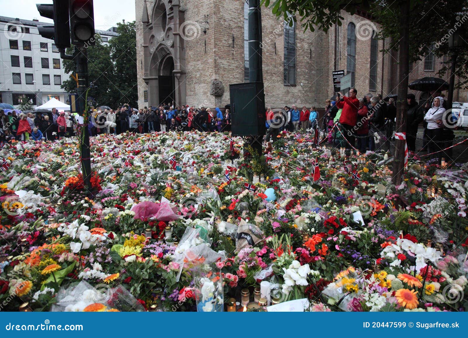 Norway after attacks editorial stock image. Image of flowers - 20447599