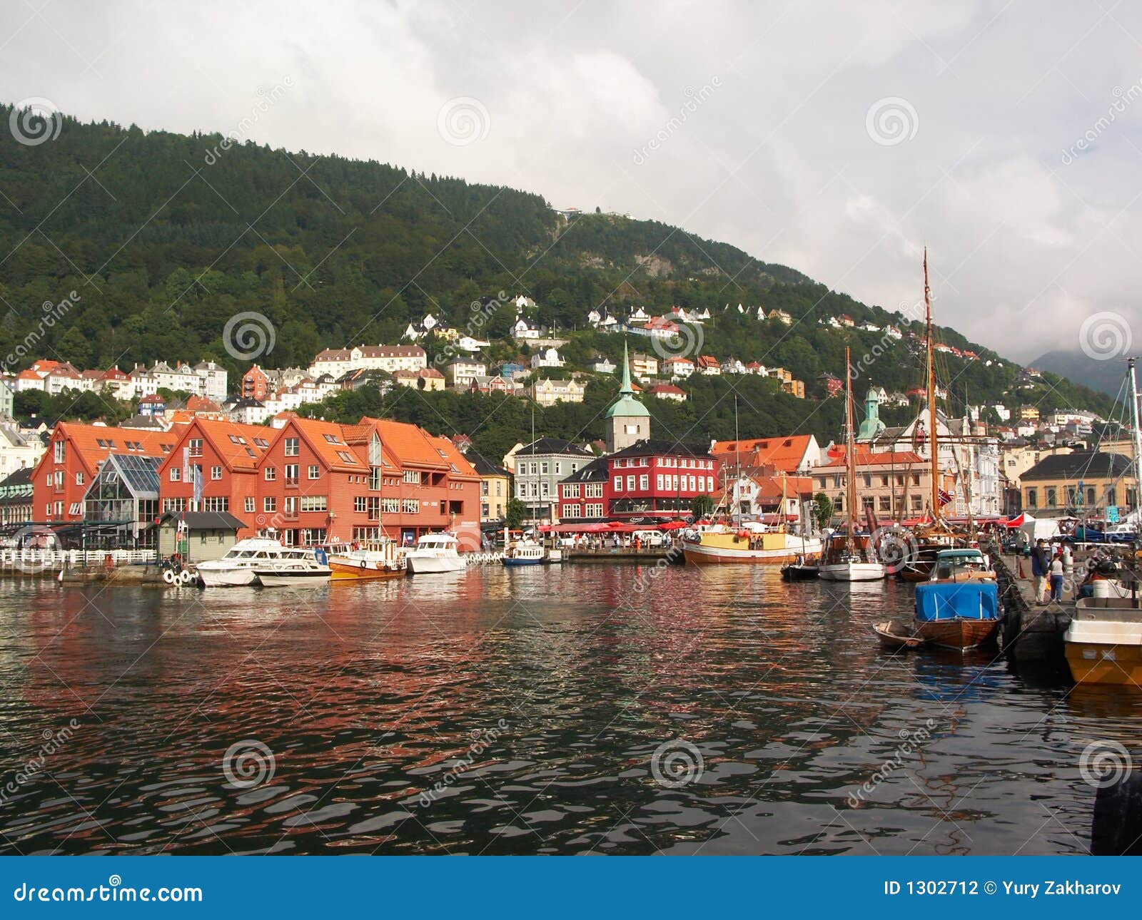 Norway. Bergen port stock photo. Image of buildings, harbours - 1302712