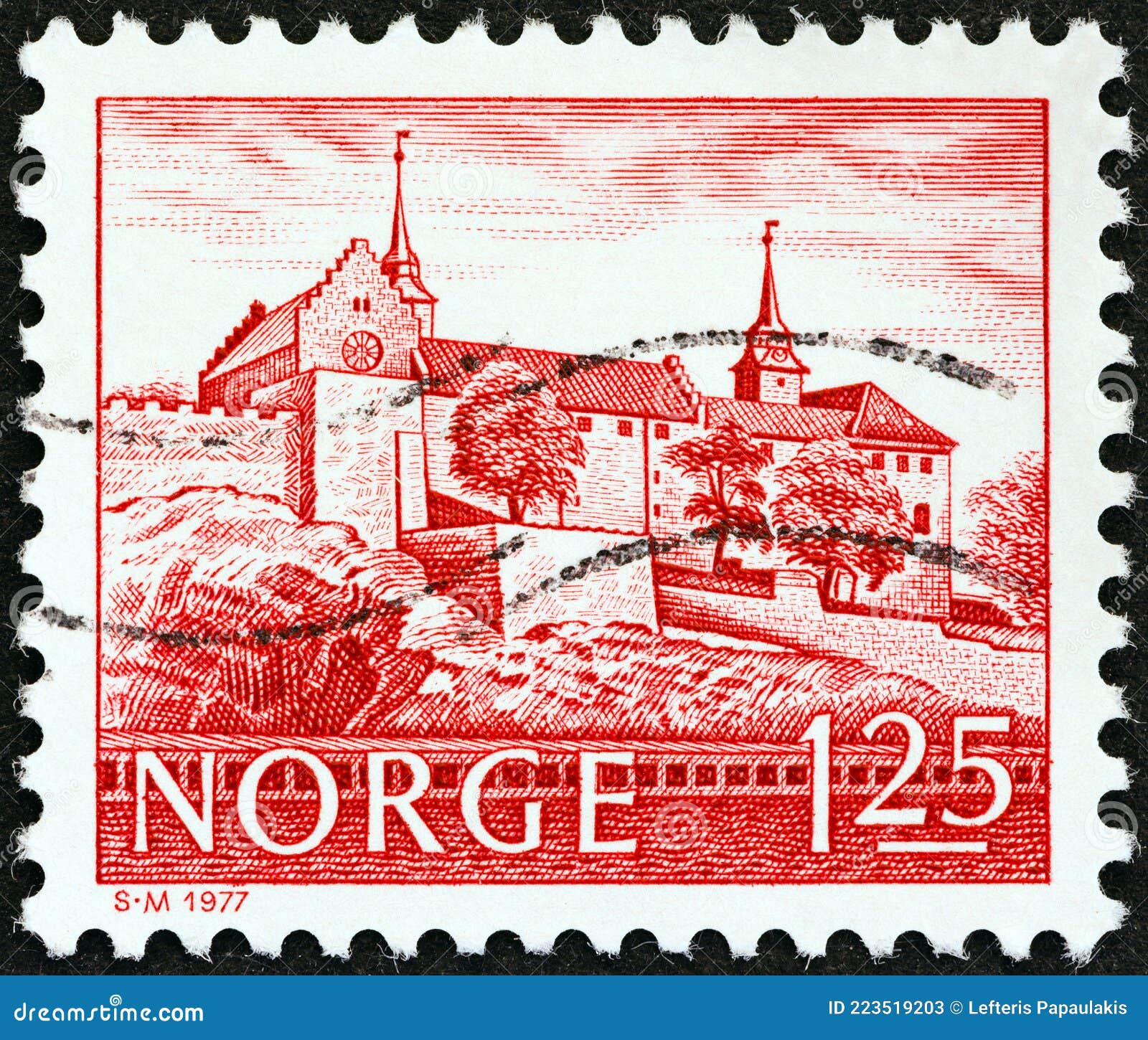 NORWAY - CIRCA 1977: a Stamp Printed in Norway Shows Akershus Castle ...