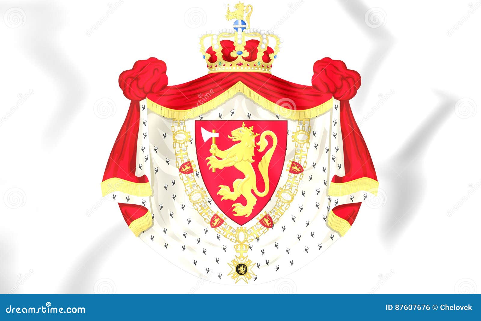 Norway Coat of Arms stock illustration. Illustration of ensign - 87607676