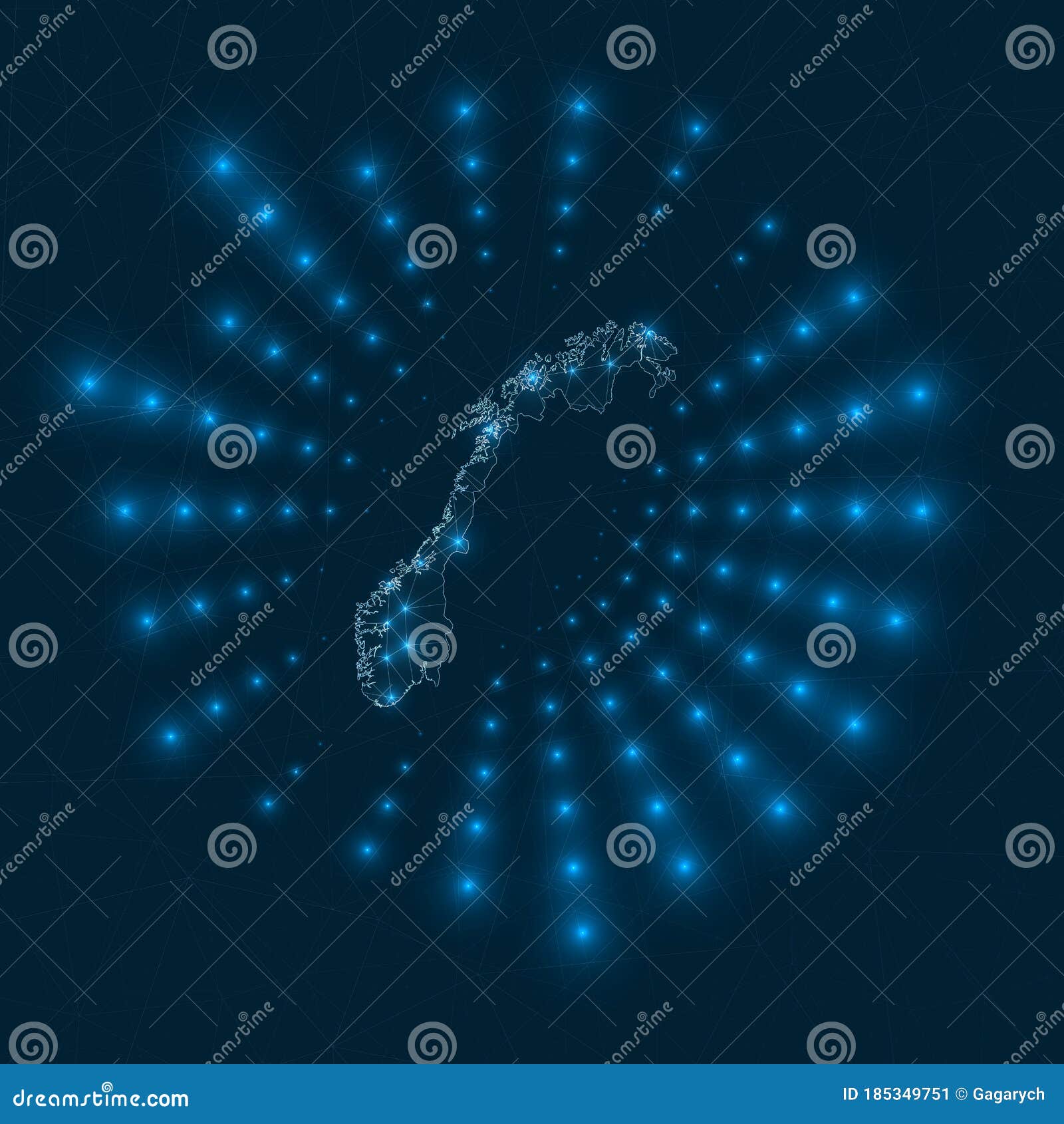 Norway digital map. stock vector. Illustration of communication - 185349751