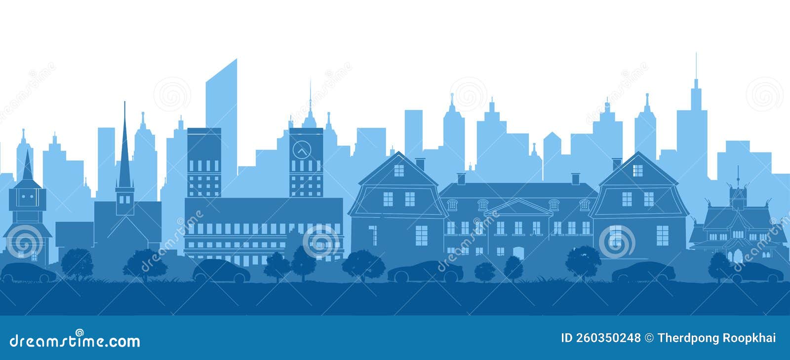 Norway Famous Landmarks by Silhouette Style Stock Vector - Illustration ...