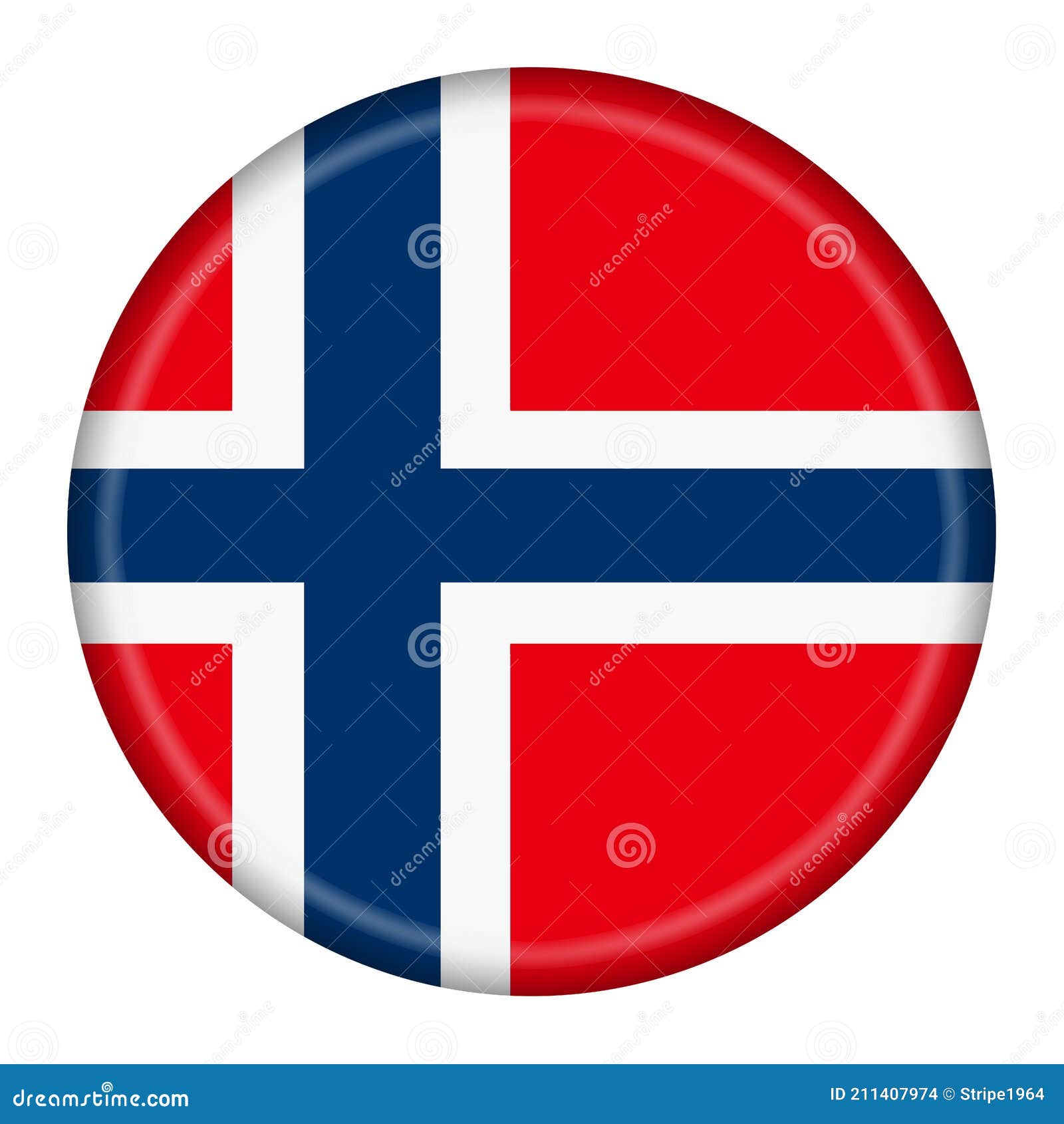 Norway Flag Button 3d Illustration with Clipping Path Stock ...