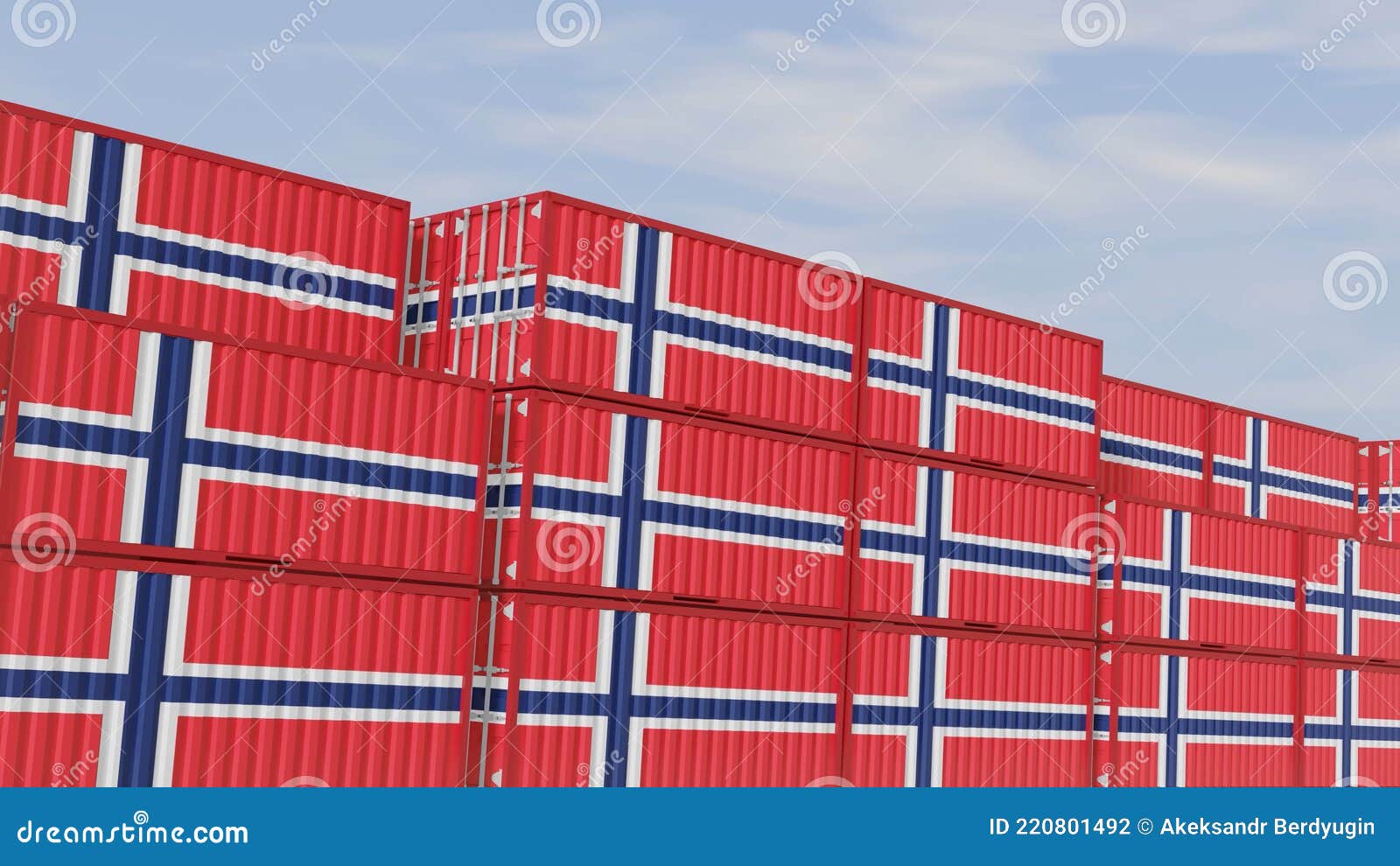 Norway Flag Containers are Located at the Container Terminal. Concept ...