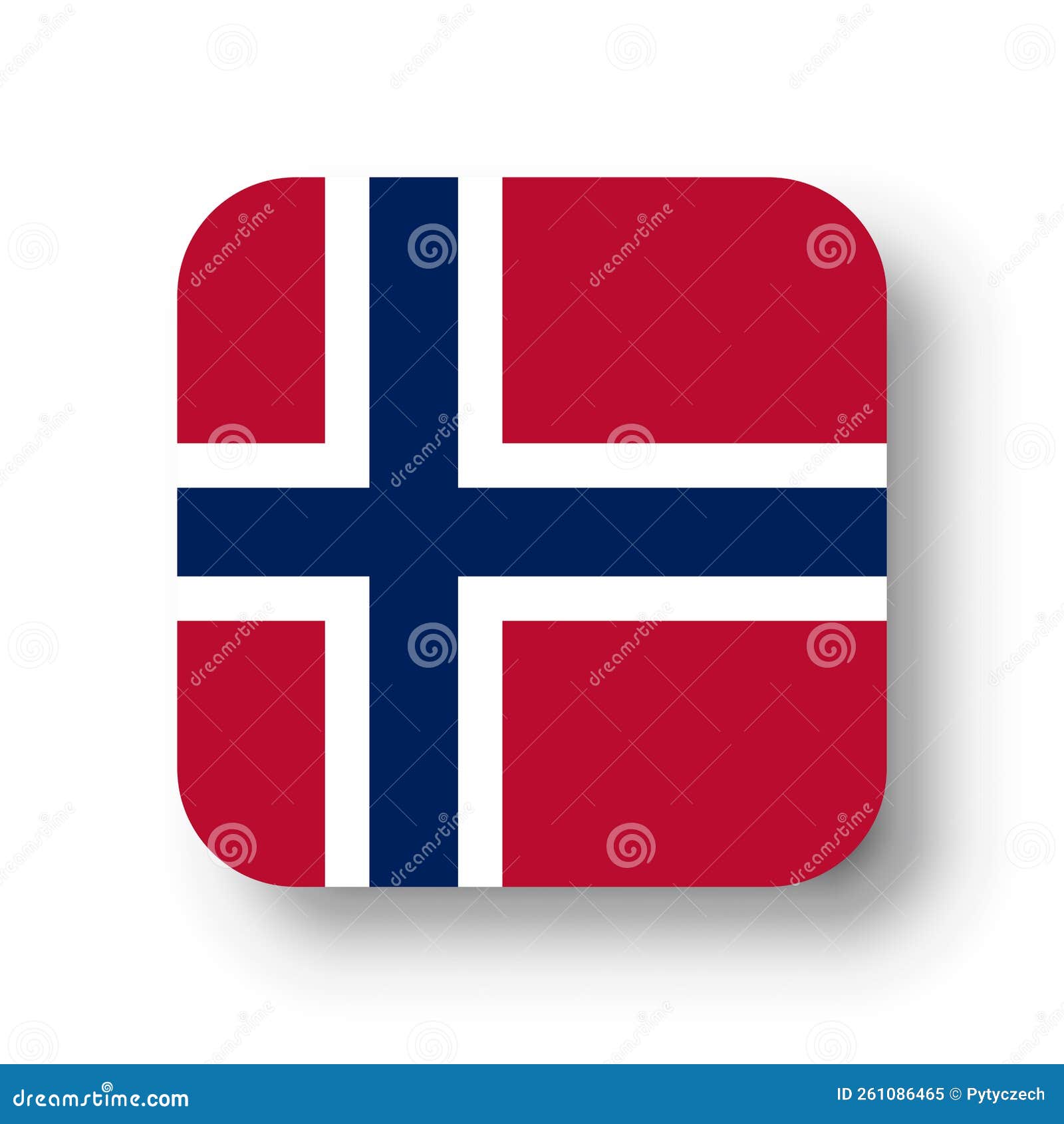 Rounded Square Vector Flag of Norway Stock Illustration - Illustration ...
