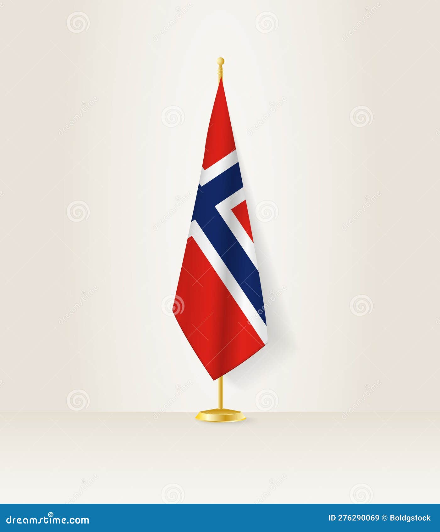 Norway Flag on a Flag Stand Stock Vector - Illustration of nation ...