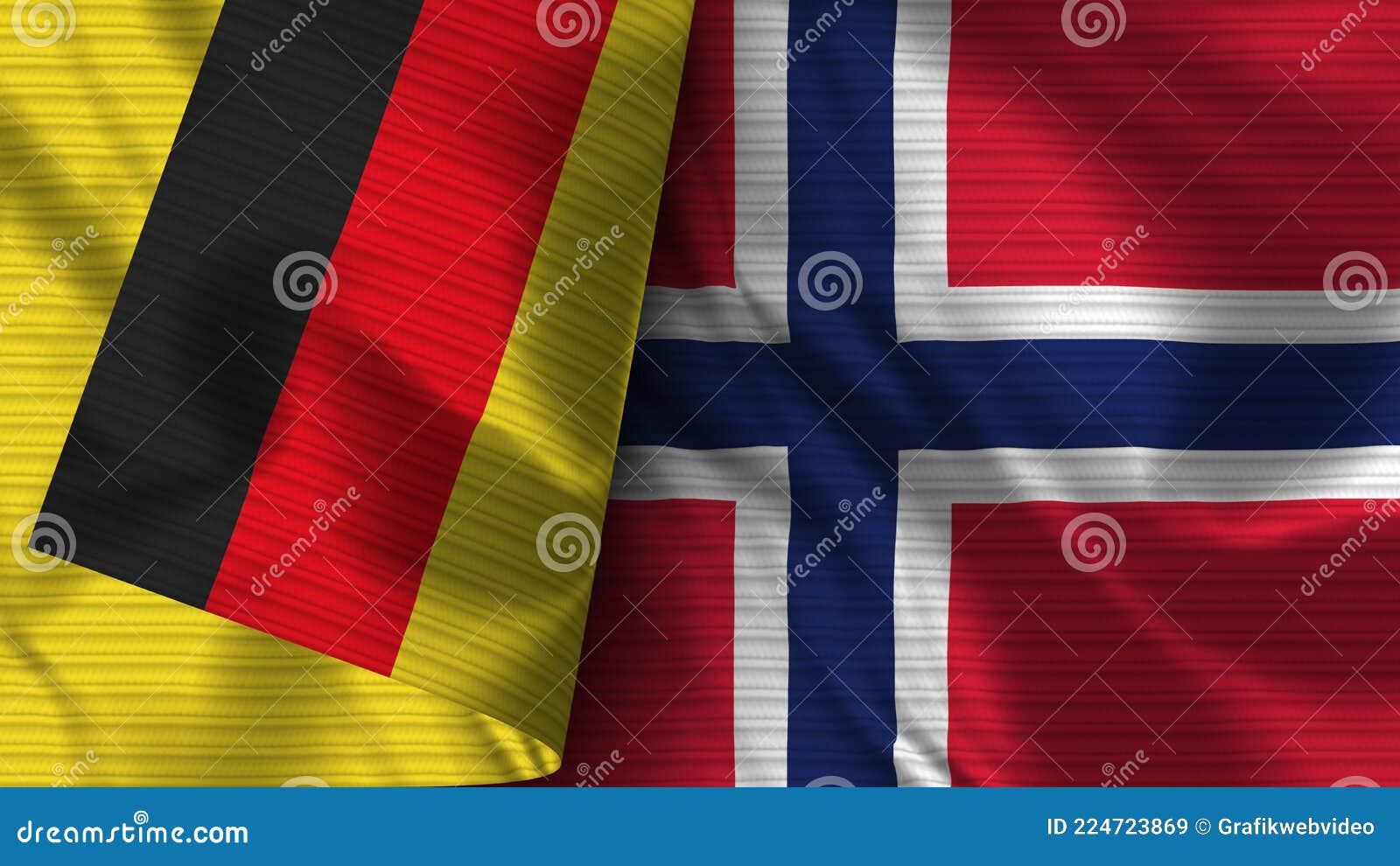 Norway and Germany Realistic Flag – Fabric Texture Illustration Stock ...