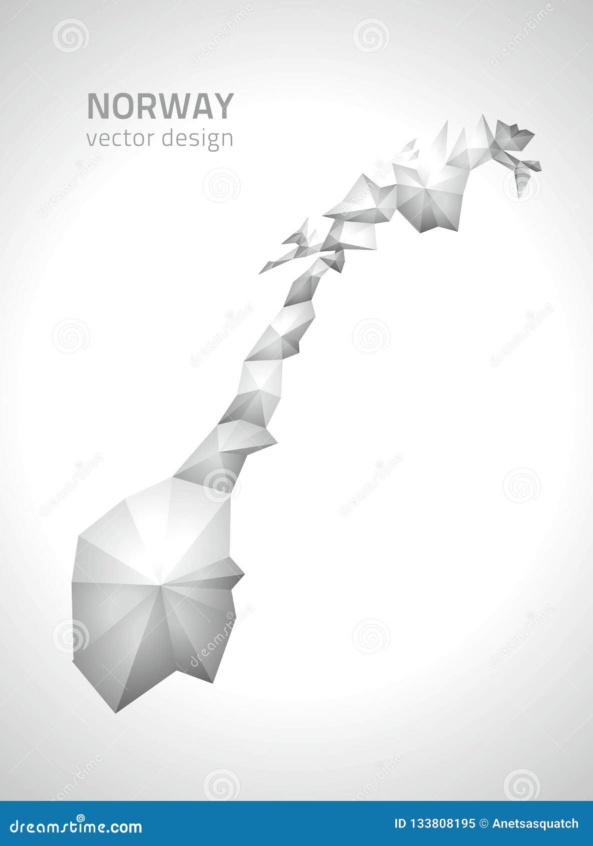 Norway Grey and Silver Vector Polygonal Shadow Triangle Perspective Map ...