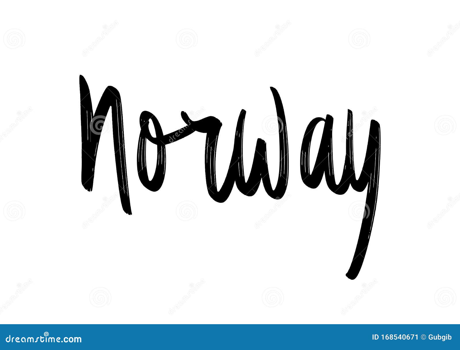 Norway Hand Lettering With Blue And White Colors On Red Background ...