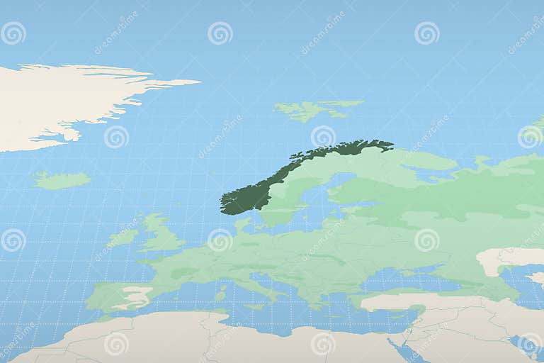 Norway Highlighted on a Detailed Map, Geographic Location of Norway ...