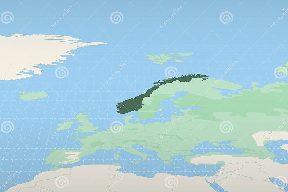 Norway Highlighted on a Detailed Map, Geographic Location of Norway ...