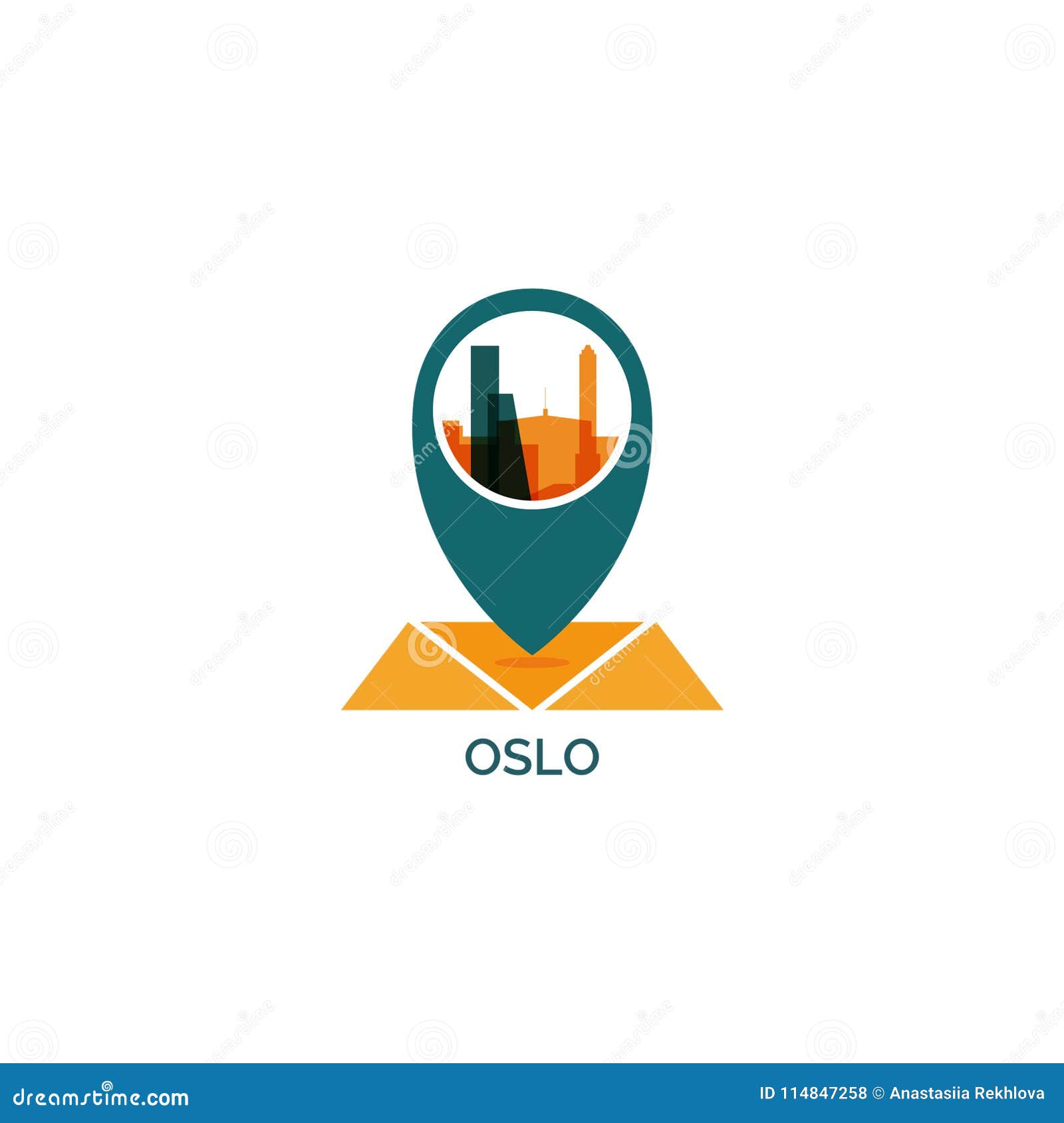 Oslo City Skyline Silhouette Vector Logo Illustration Stock Vector ...