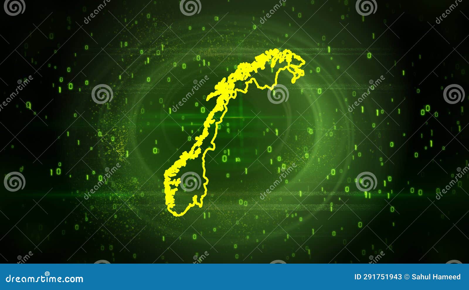 Norway Map on Digital Background Stock Illustration - Illustration of ...
