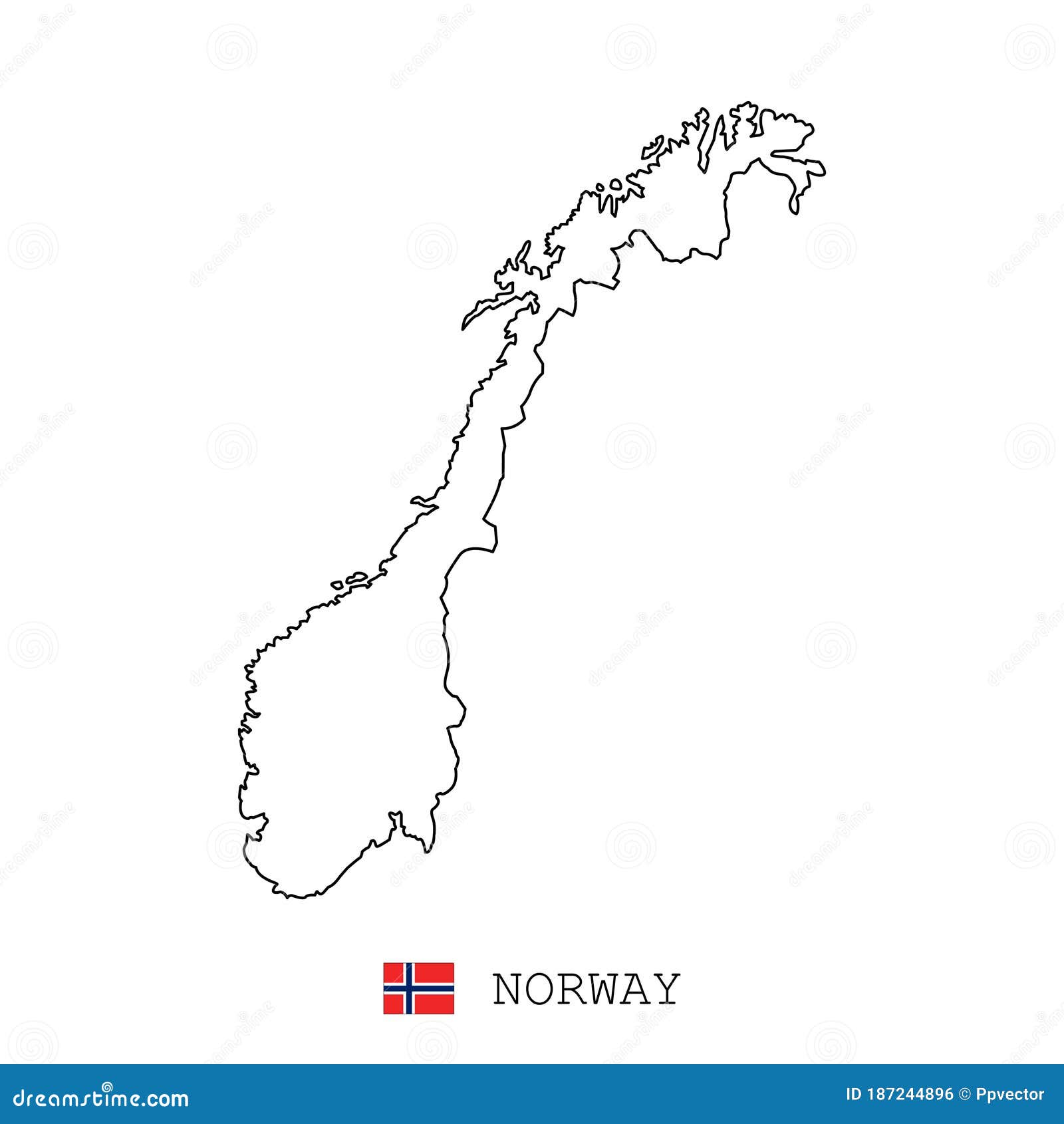 Linear Norway Map Icon From Countrymaps Outline Collection. Thin Line ...