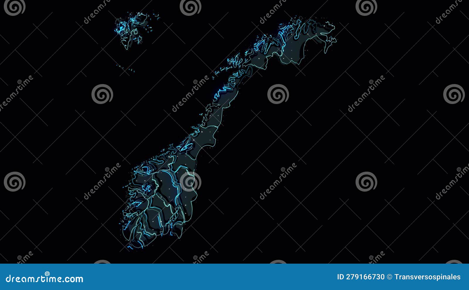Norway Map Shape Outline, Country Digital Contour Stock Footage - Video ...