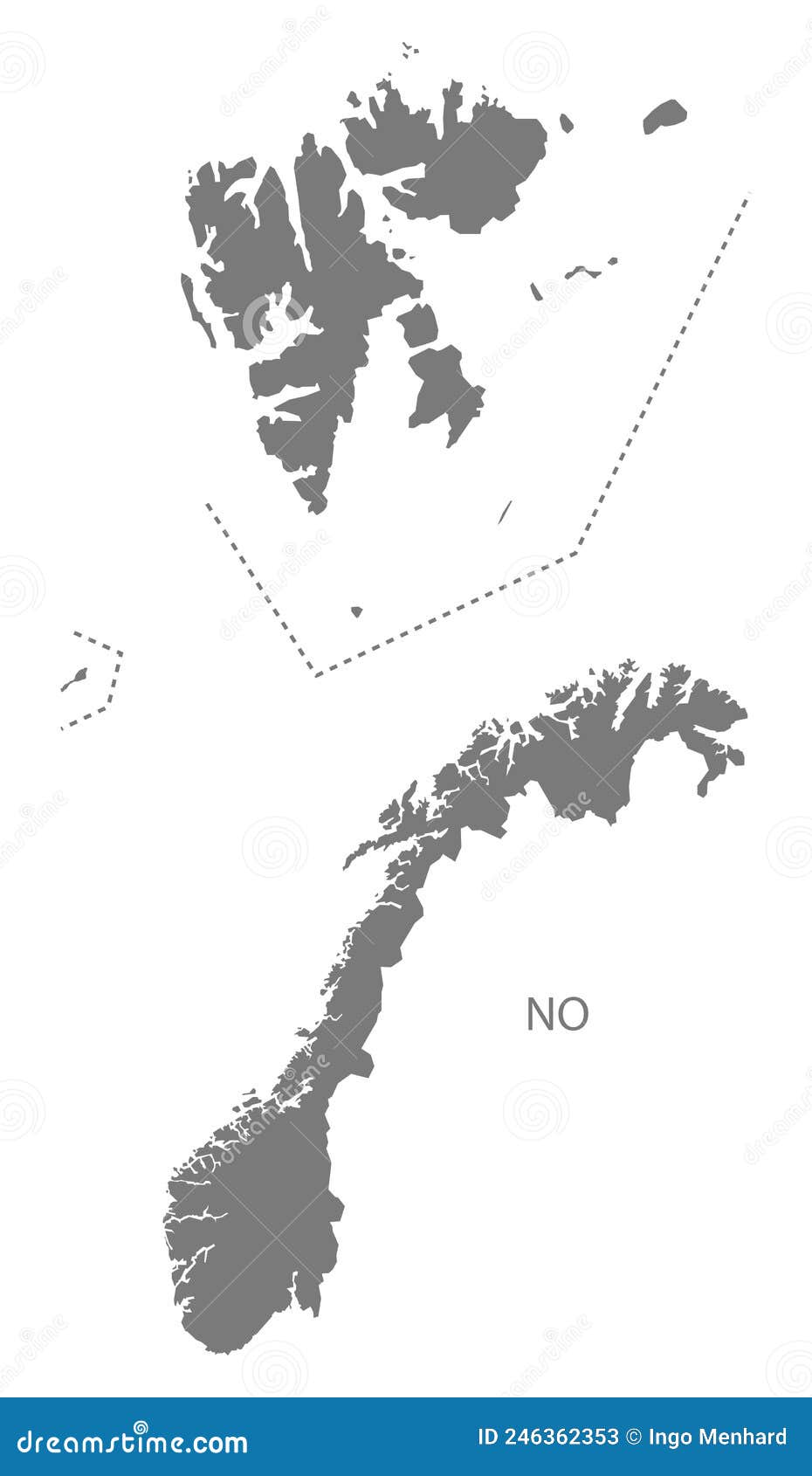 Map Of Svalbard In Norway Flag Colors Cartoon Vector | CartoonDealer ...